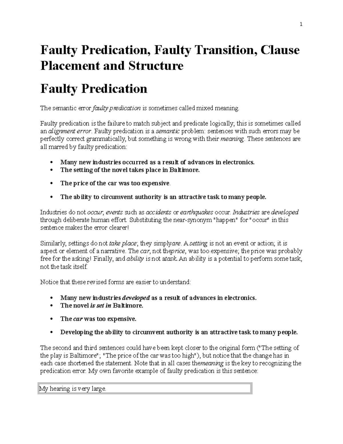 CBU Grammar 9 Faulty predication 2012 - Faulty Predication, Faulty ...