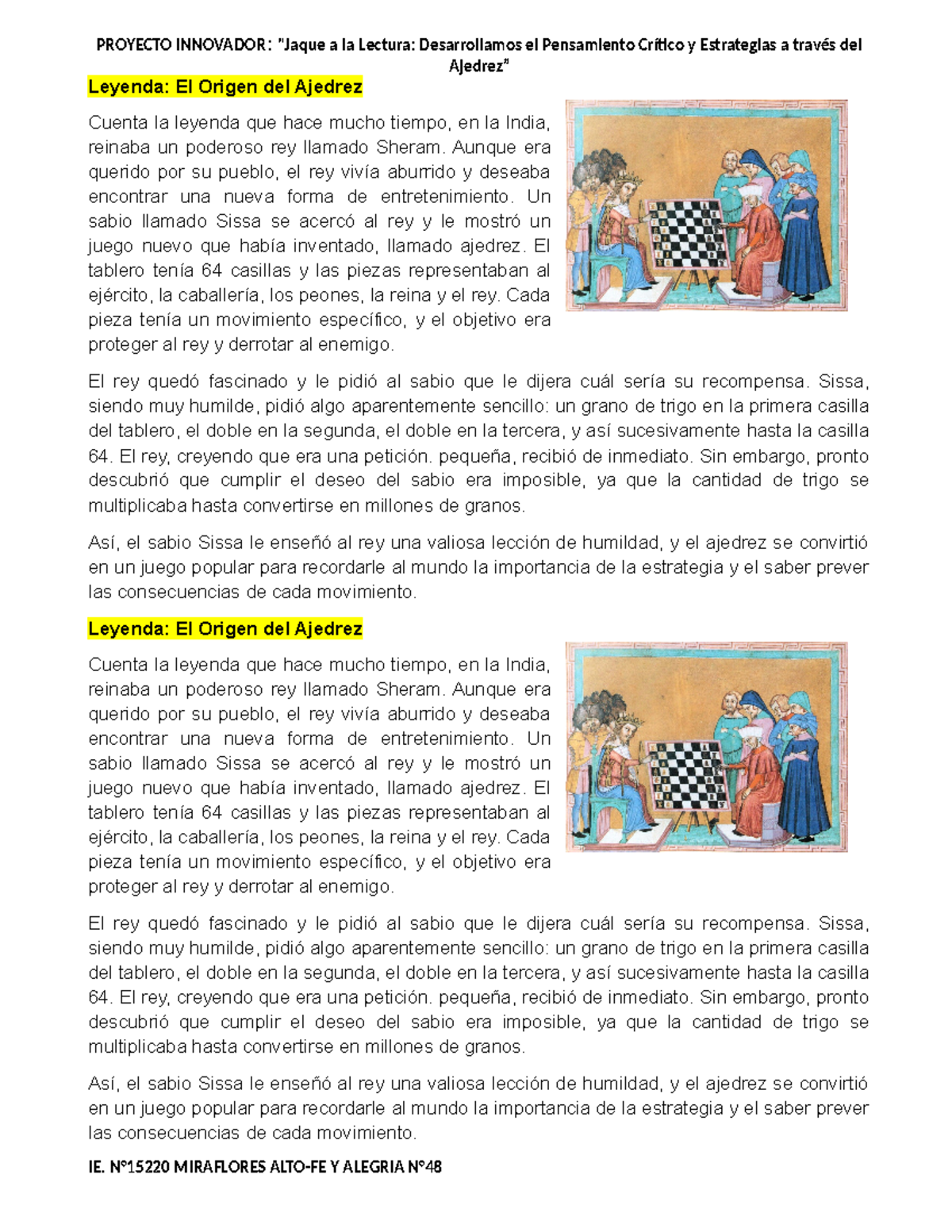 29-10-24- Leyenda DEL Ajedrez- Todos LOS Grados - Ajedrez” Leyenda: El ...