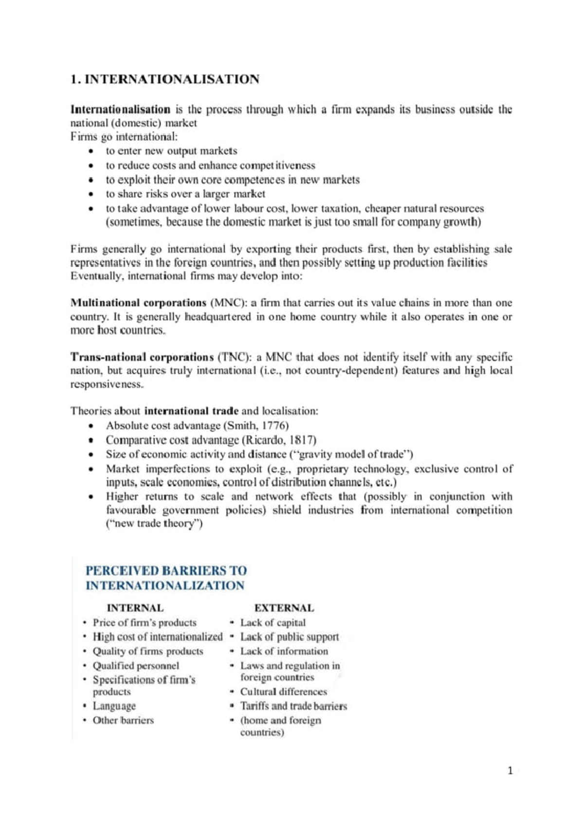 lesson 1.2 in international business trade - Finance - Studocu