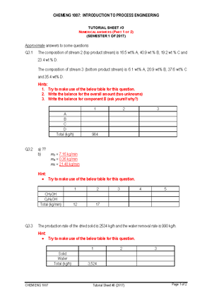 IPE test 2016 Question - CHEM ENG 1007 - Adelaide University - Studocu