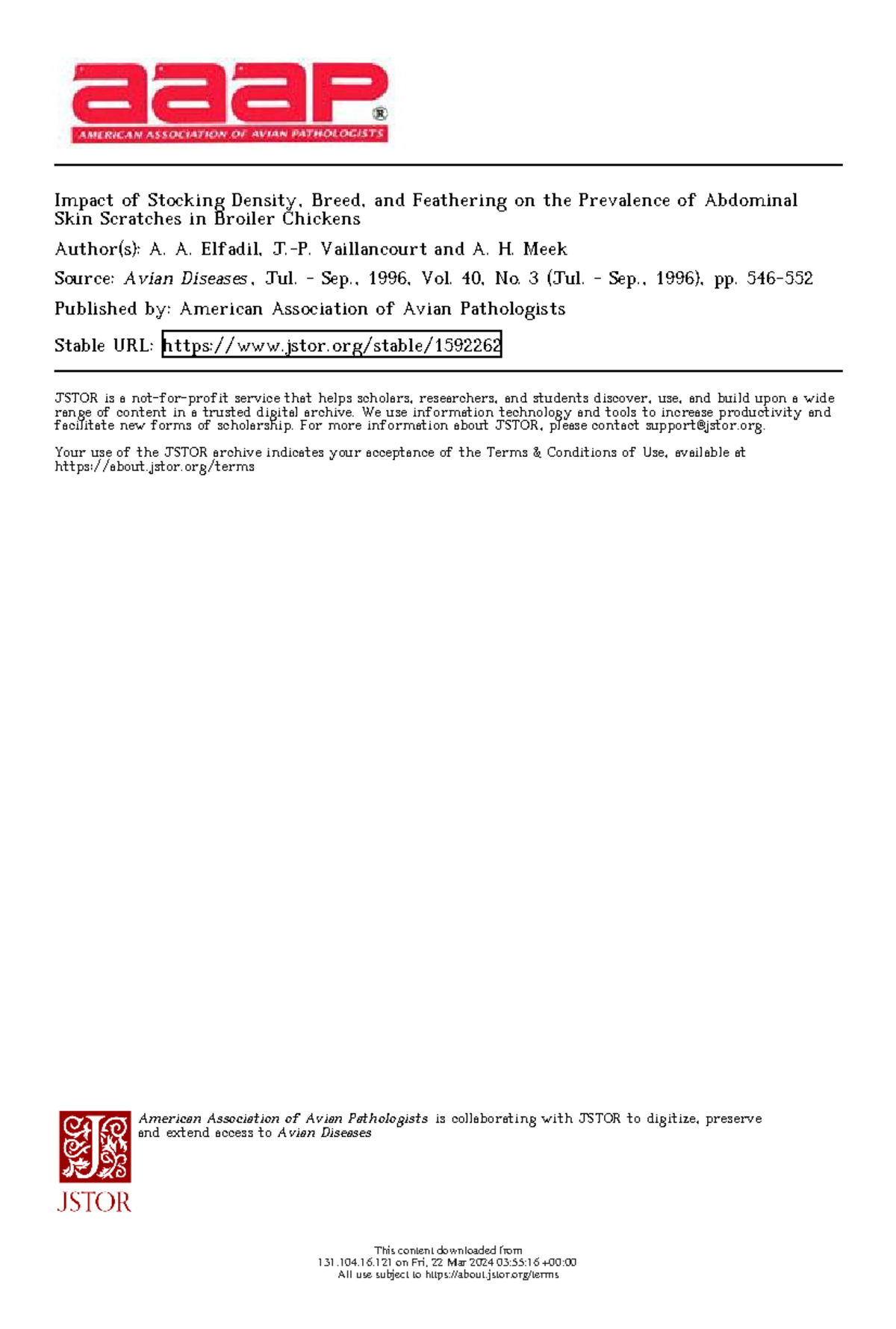 Stocking density broiler breeds - Impact of Stocking Density, Breed ...