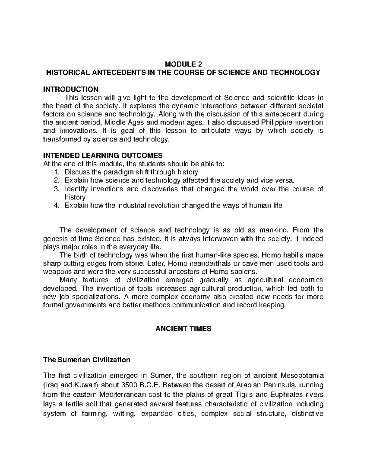 Module 2 (2) - educ - MODULE 2 HISTORICAL ANTECEDENTS IN THE COURSE OF ...