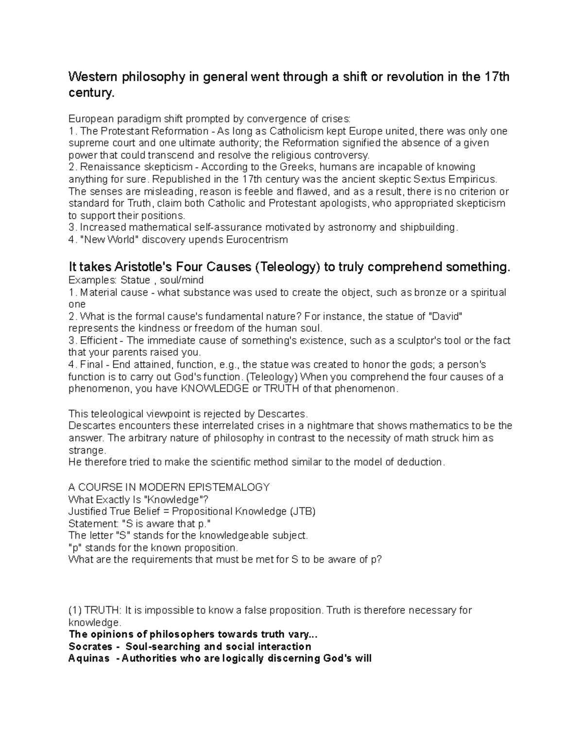 Rationalism lecture 2 - Western philosophy in general went through a ...