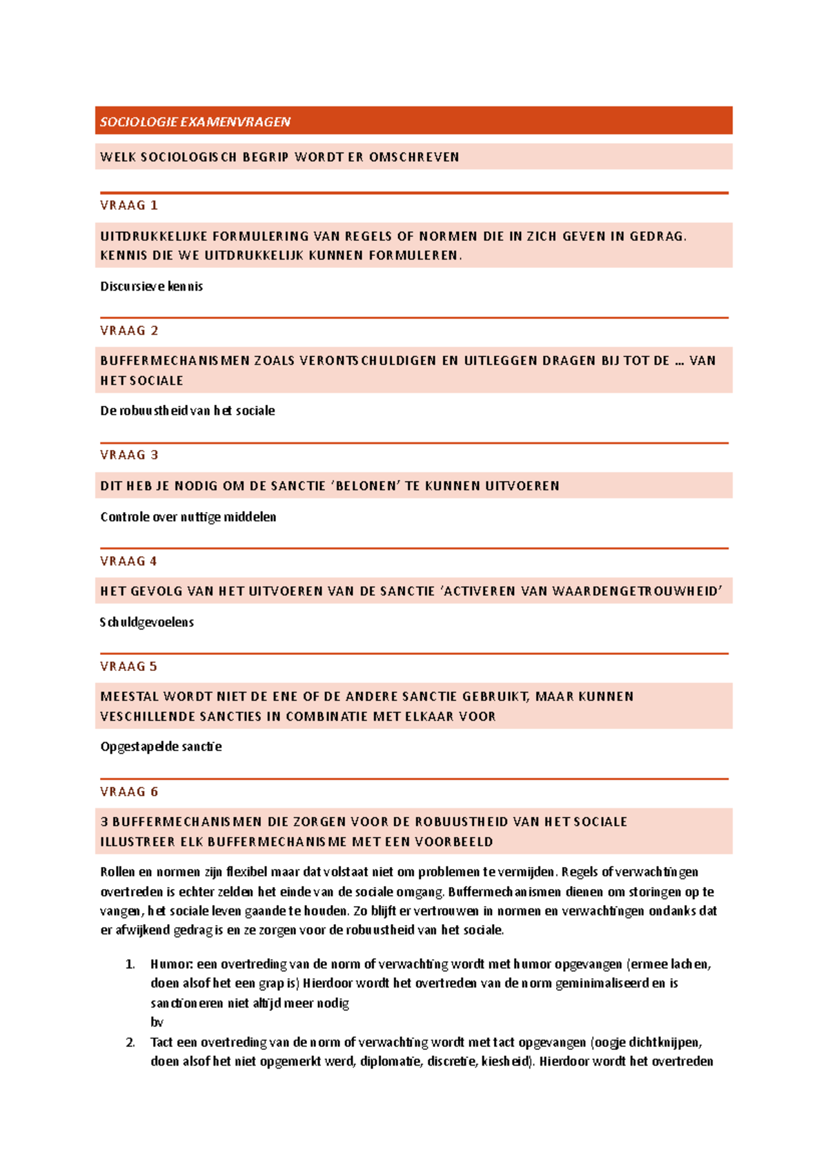 Sociologie Proefexamen - SOCIOLOGIE EXAMENVRAGEN WELK SOCIOLOGISCH ...