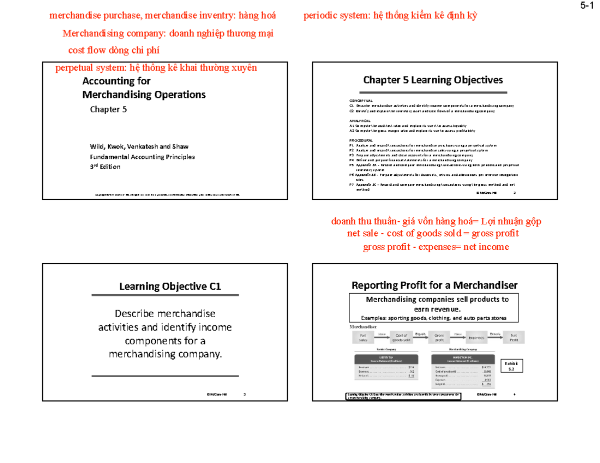 CHAP 5 Merchandising Operations - Accounting for Merchandising ...