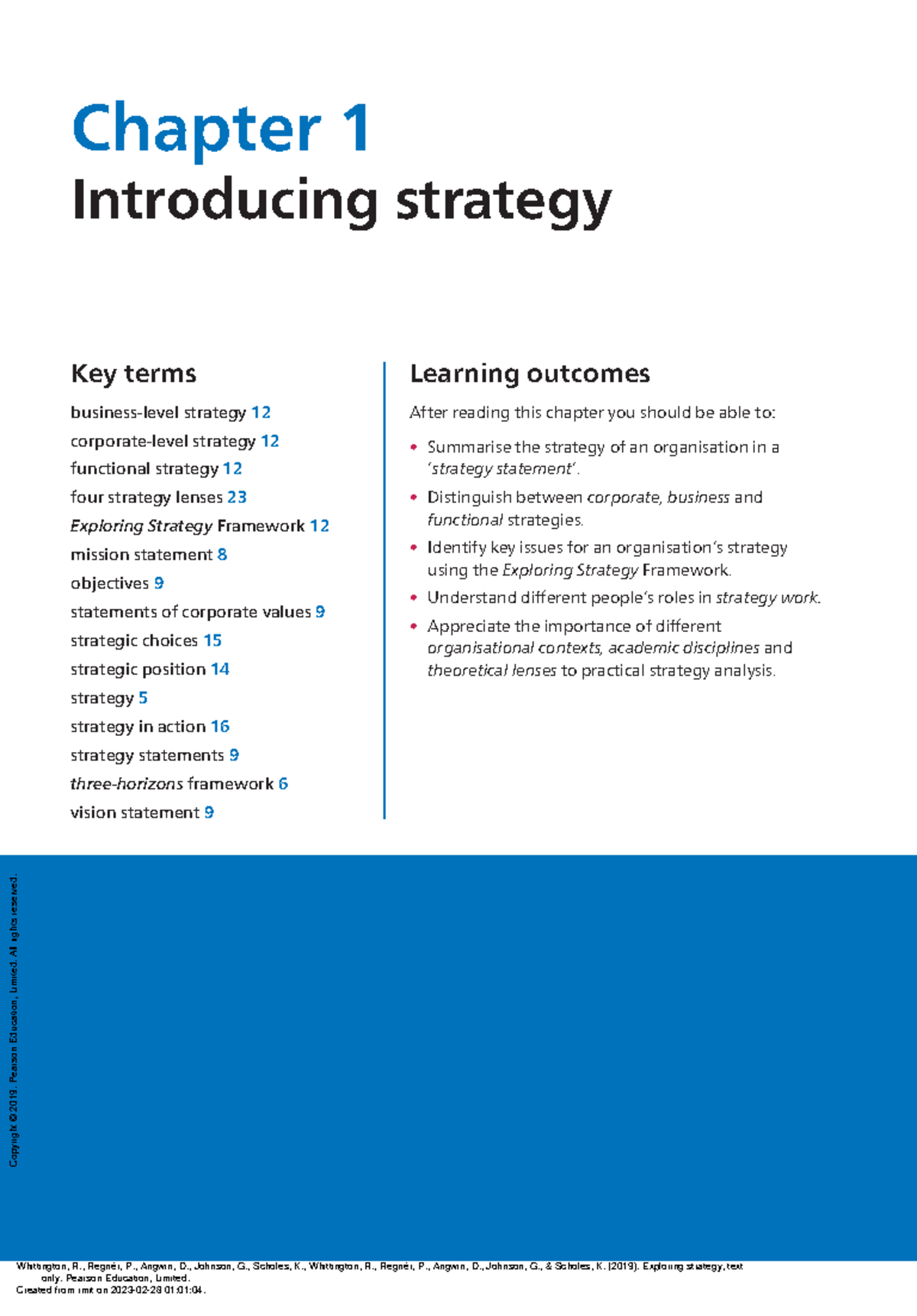 411. Introducing Strategy - Key terms business-level strategy 12 ...