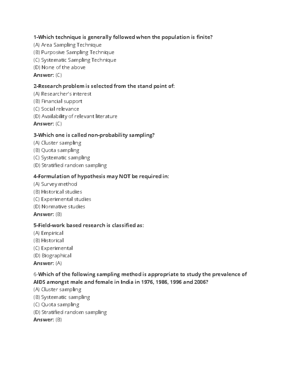 Research mathodology par 2 - 1-Which technique is generally followed ...