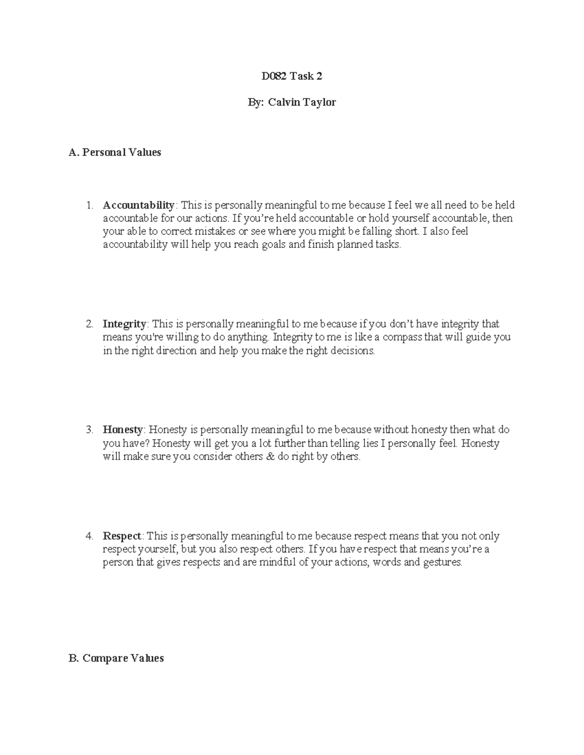 D082 Task 2 CT - This is Task 2 of D082, I hope it helps someone find ...
