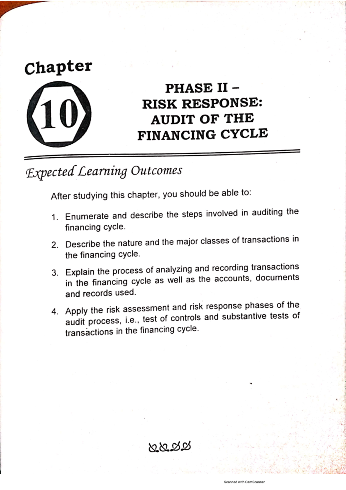 Auditing Cabrera CH10 Audit of the Financing Cycle - Chapter PHASE II ...