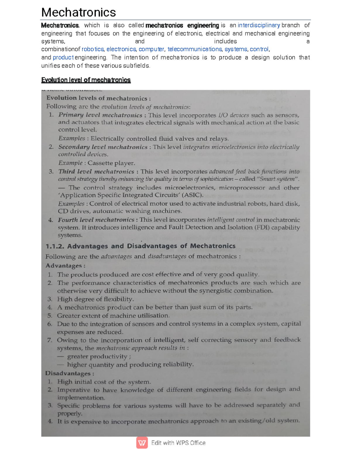 Mechatronics - Mechatronics Mechatronics,which is also ...
