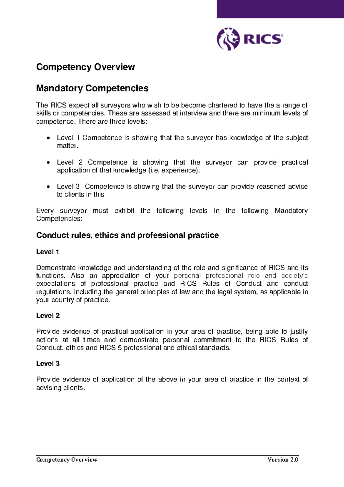 Competency Overview - Proyectos - Competency Overview Version 2 ...