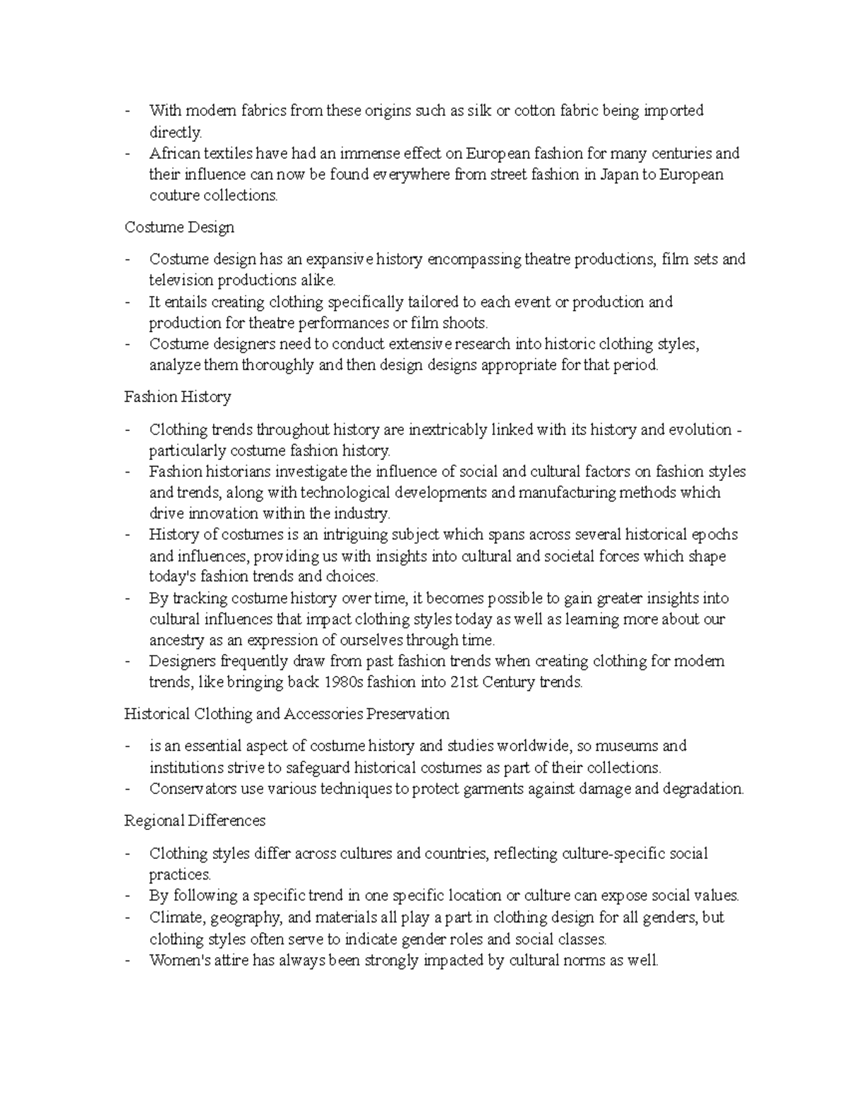 FTT 110 Notes 23 - global textile and fashion industry; an overview of ...