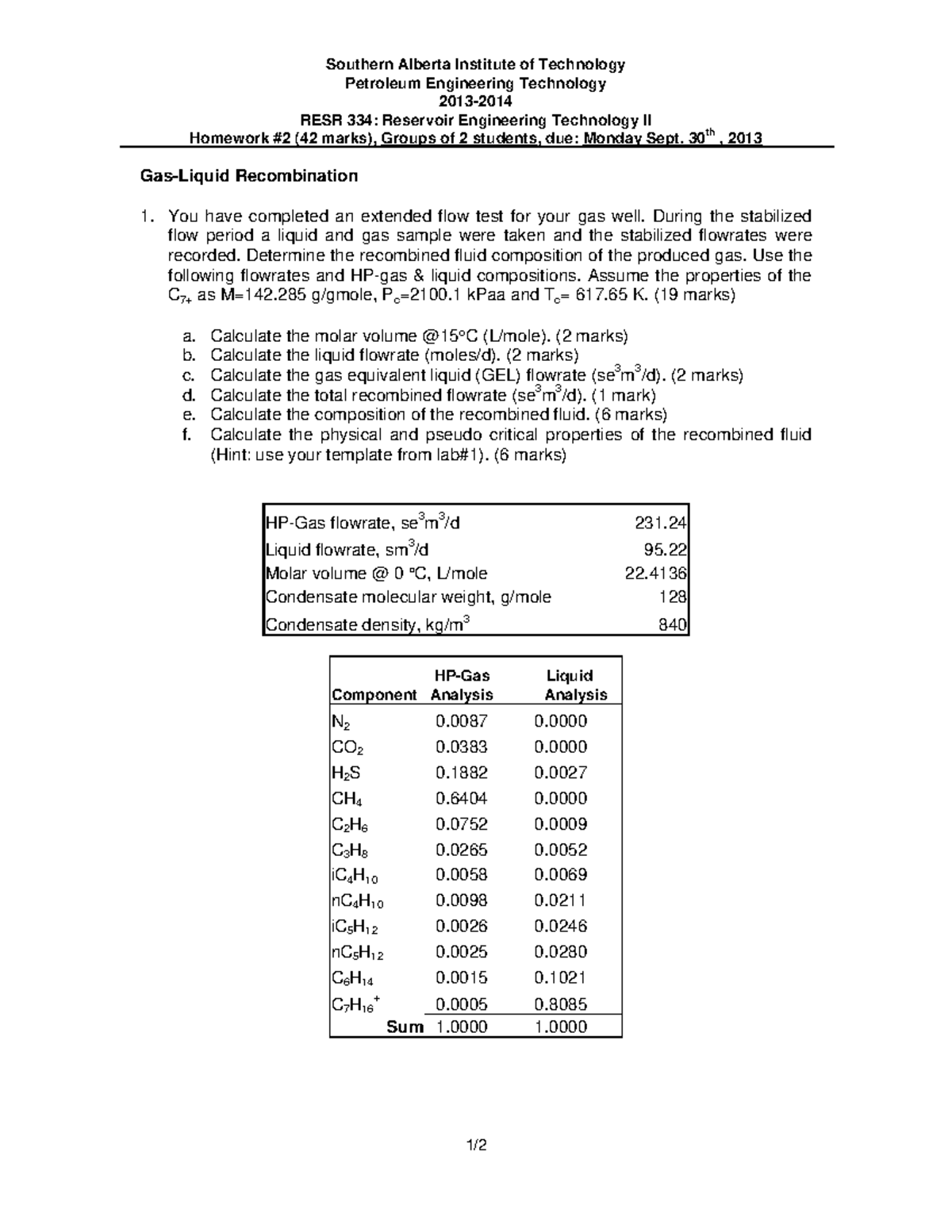 Oil PVT and Oil Material Balance - RESR344 - SAIT Polytechnic - Studocu