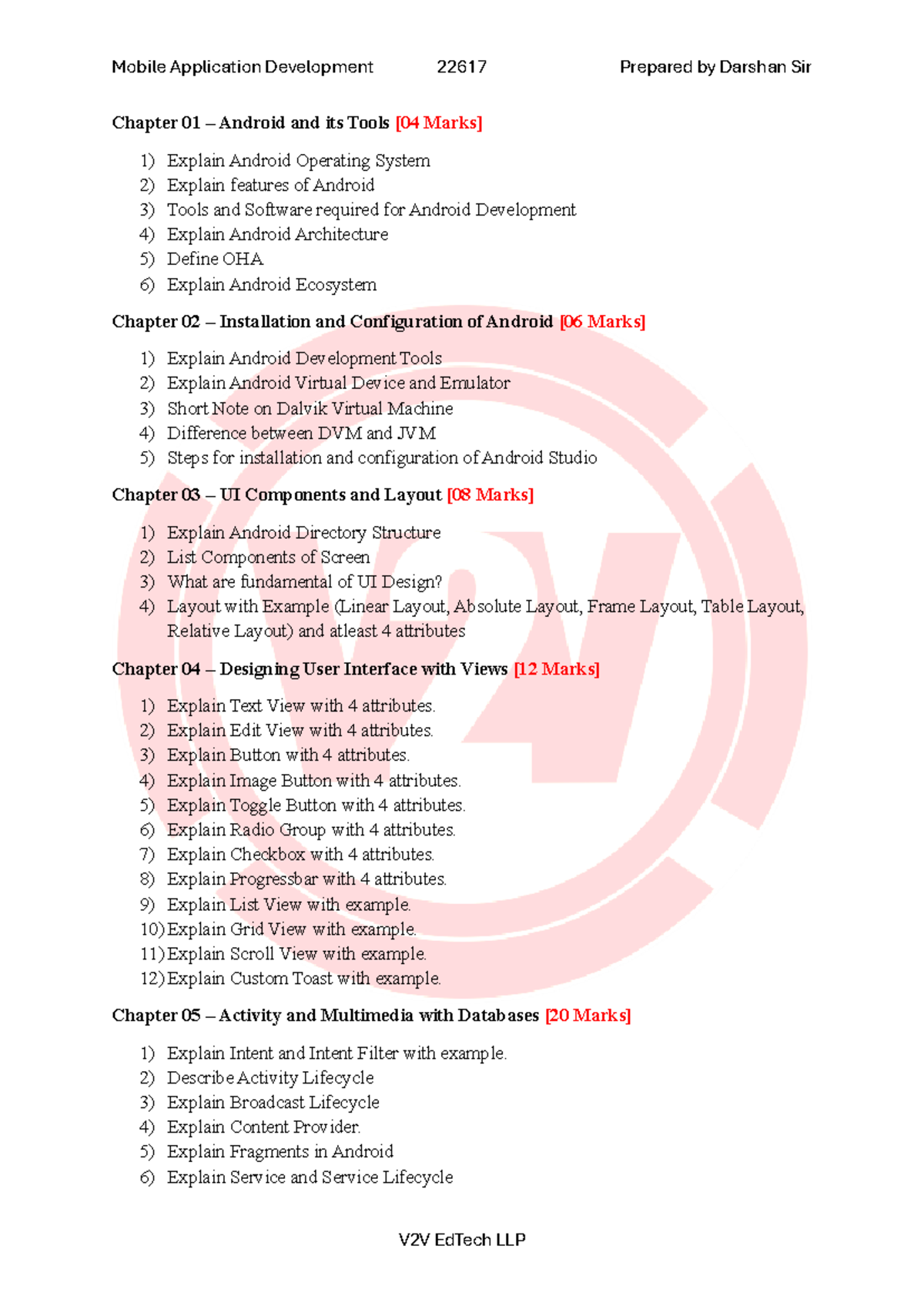 MAD 22617 IMP Questions 2d33c98f-4740-405d-8cc5-acb065f7c8c2 - Mobile Application Development ...