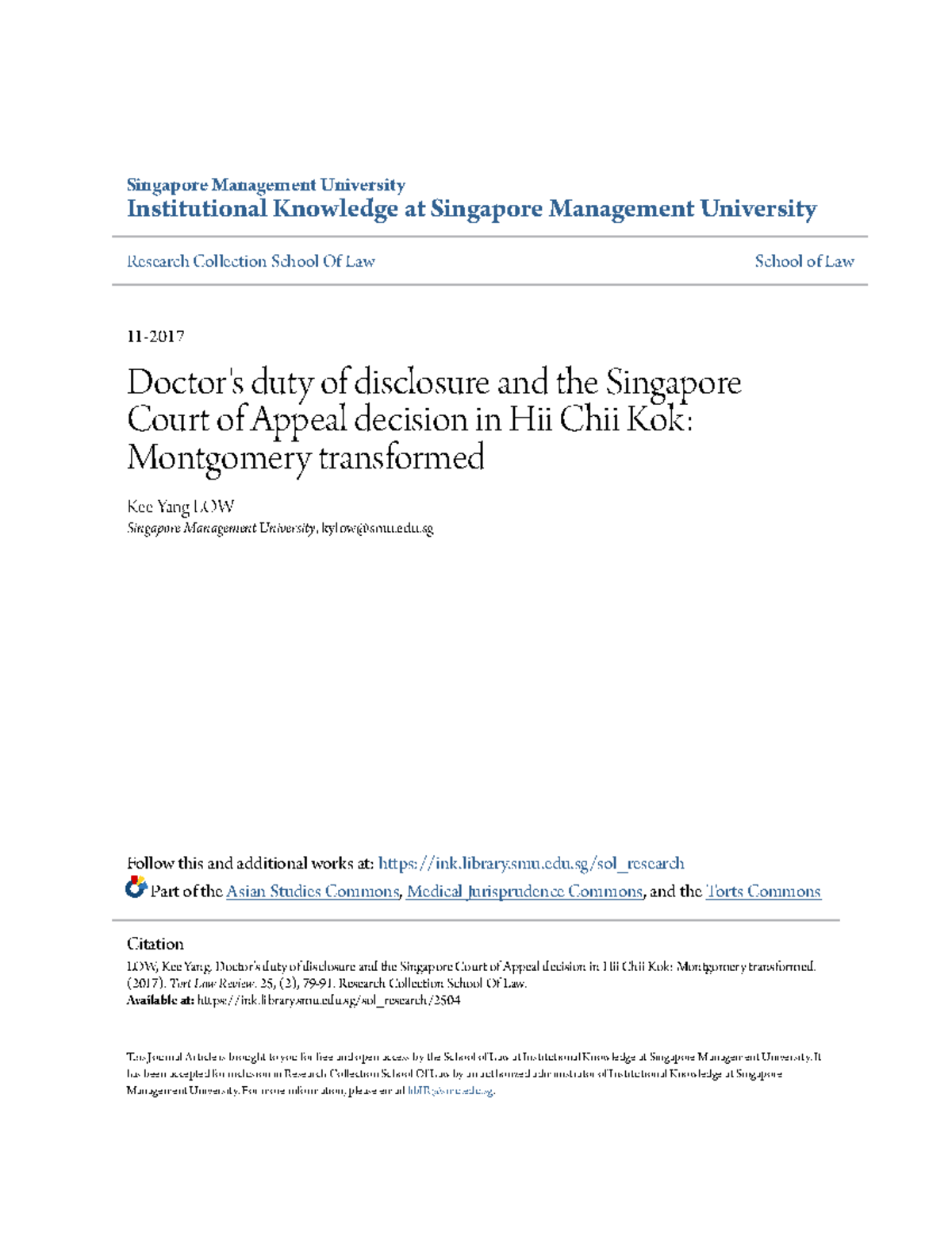 Doctors duty of disclosure and the Singapore Court of Appeal dec ...