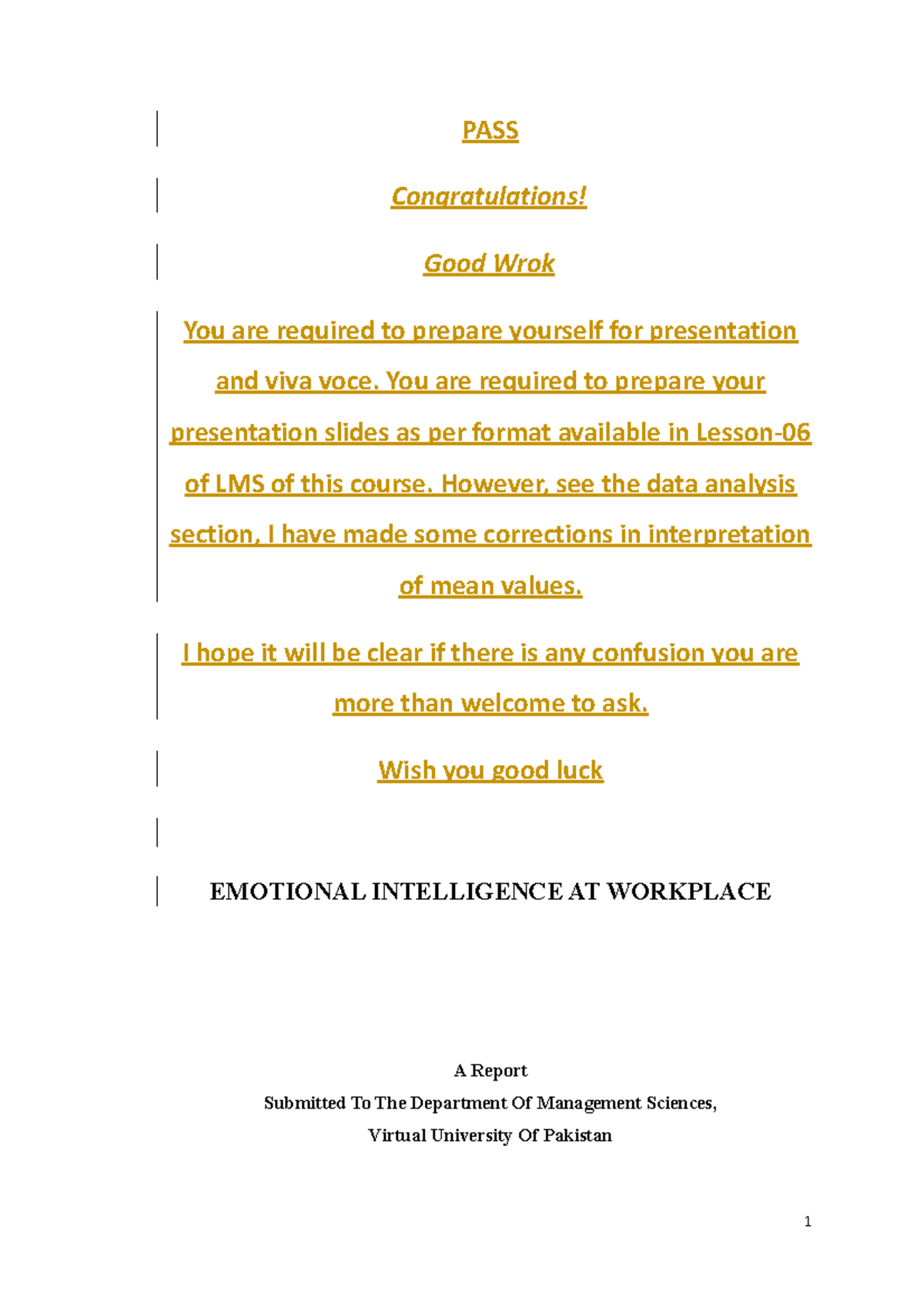 Downacademia - PASS Congratulations! Good Wrok You are required to prepare yourself for ...