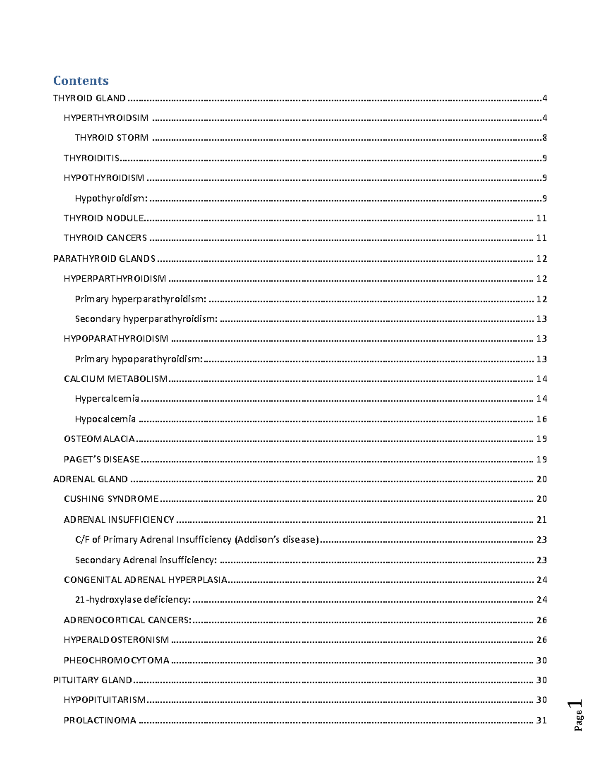 Endocrine STEP2 UWORLD NOTES - Contents - THYROID GLAND - Studocu
