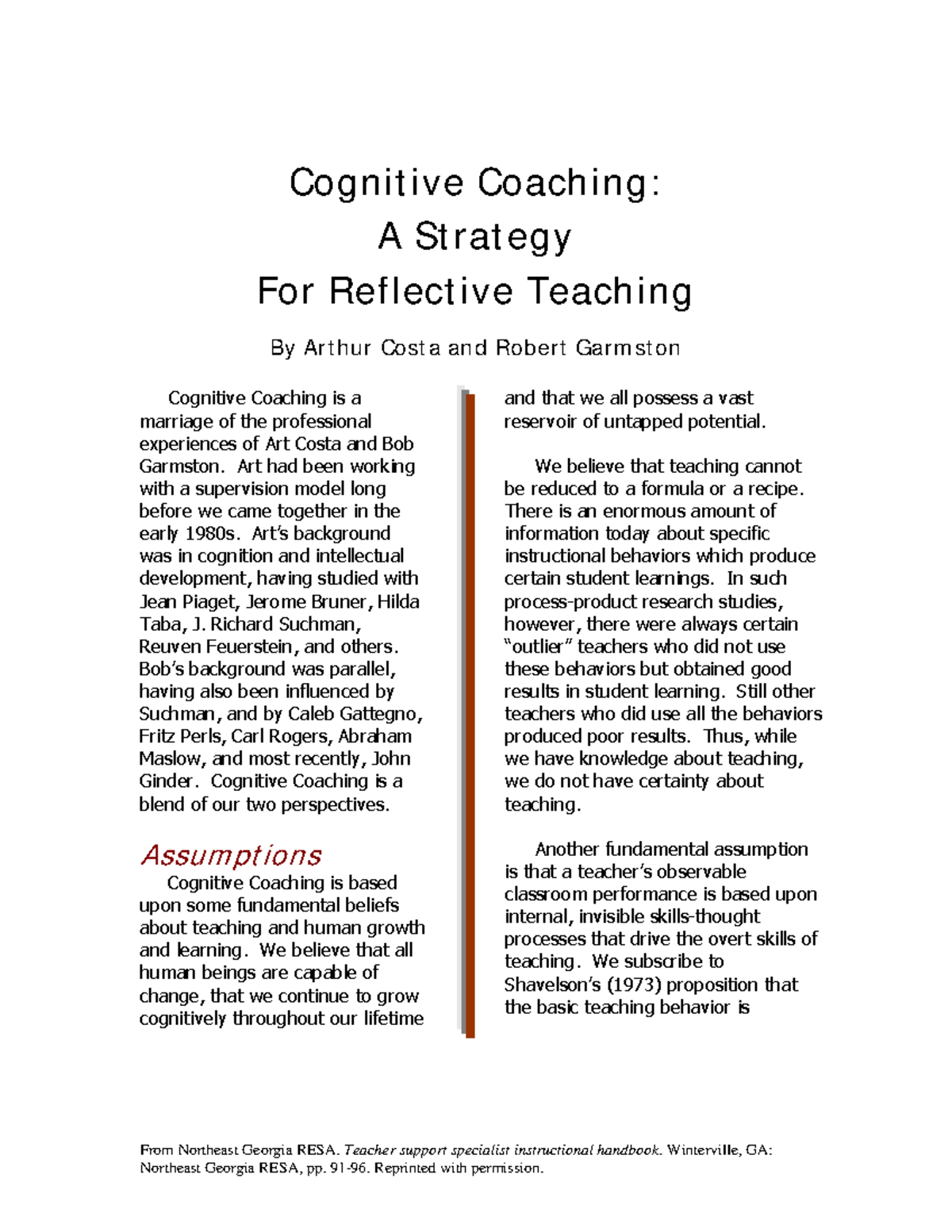Costa-Garmston-Cognitive Coaching p 90-95 - Cognitive Coaching: A ...