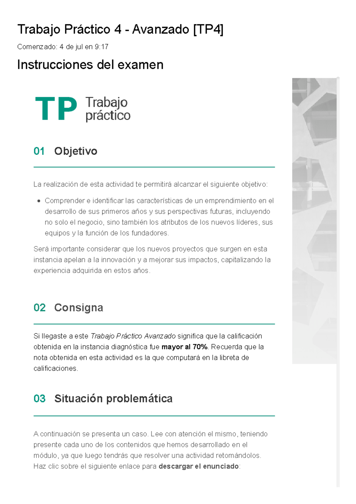 Trabajo Práctico 4 - Avanzado [TP4] 100% - Trabajo Práctico 4 - Avanzado [TP4] Comenzado: 4 de ...