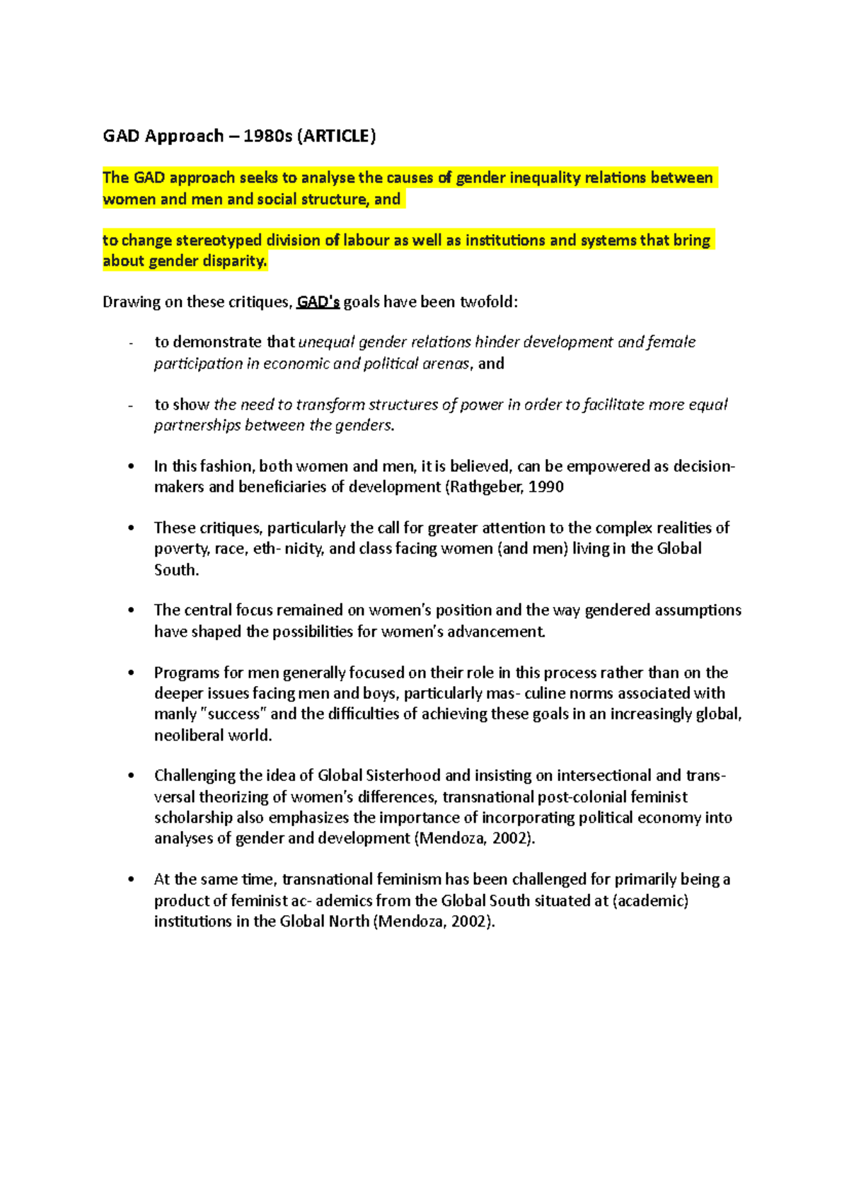 GAD Approach - dfb - GAD Approach – 1980s (ARTICLE) The GAD approach ...