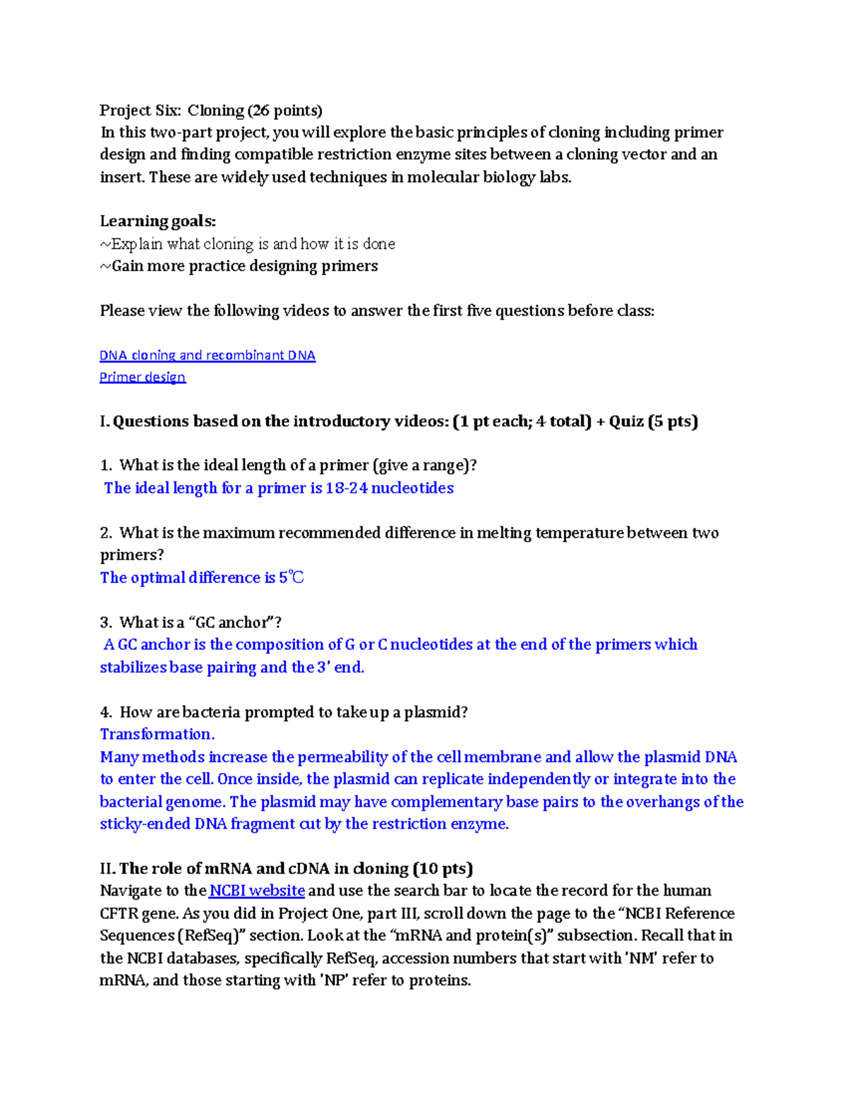 Project 6 - lab - Project Six: Cloning (26 points) In this two-part ...