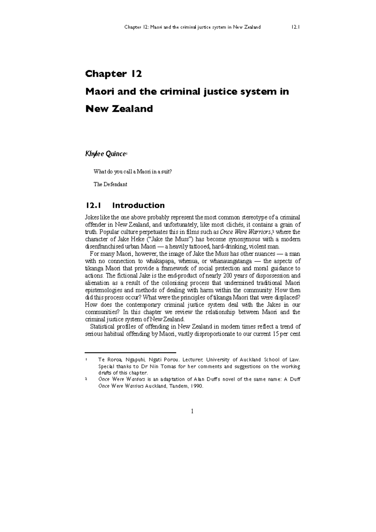 Maori and the CJ System in NZ - Chapter 12: Maori and the criminal justice system in New Zealand ...