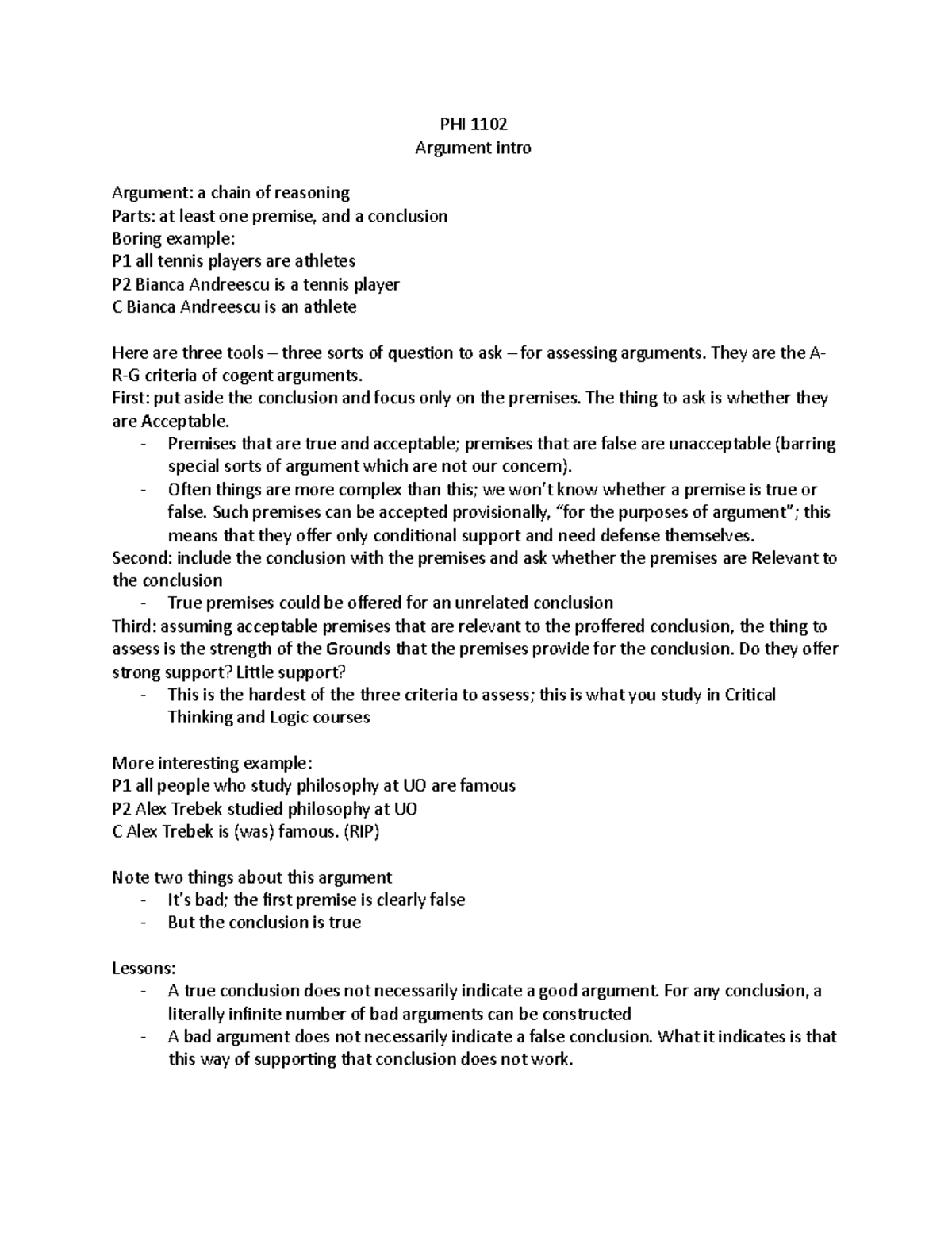 Phi 1102 Argument Intro Phi 1102 Argument Intro Argument A Chain Of 1278