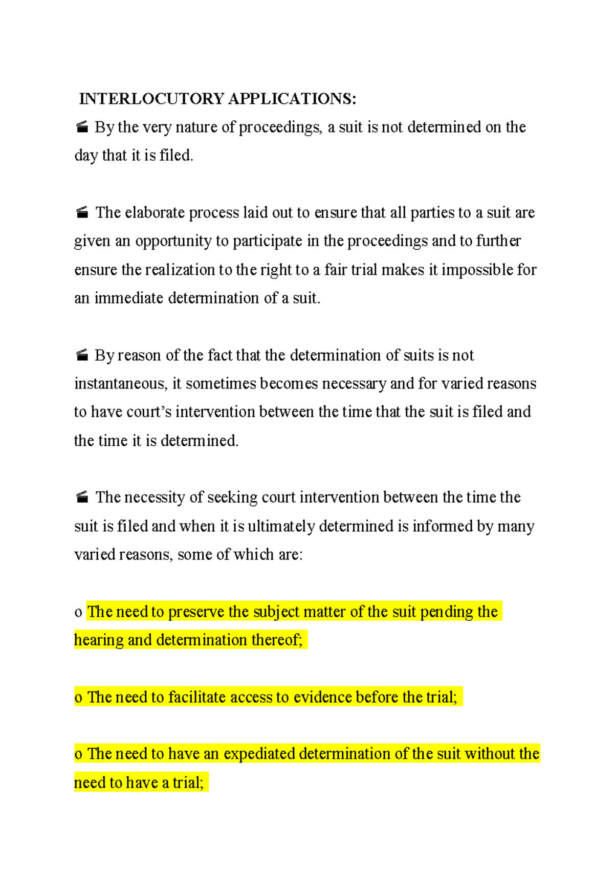 Interlocutory Applications In Civil Procedure INTERLOCUTORY