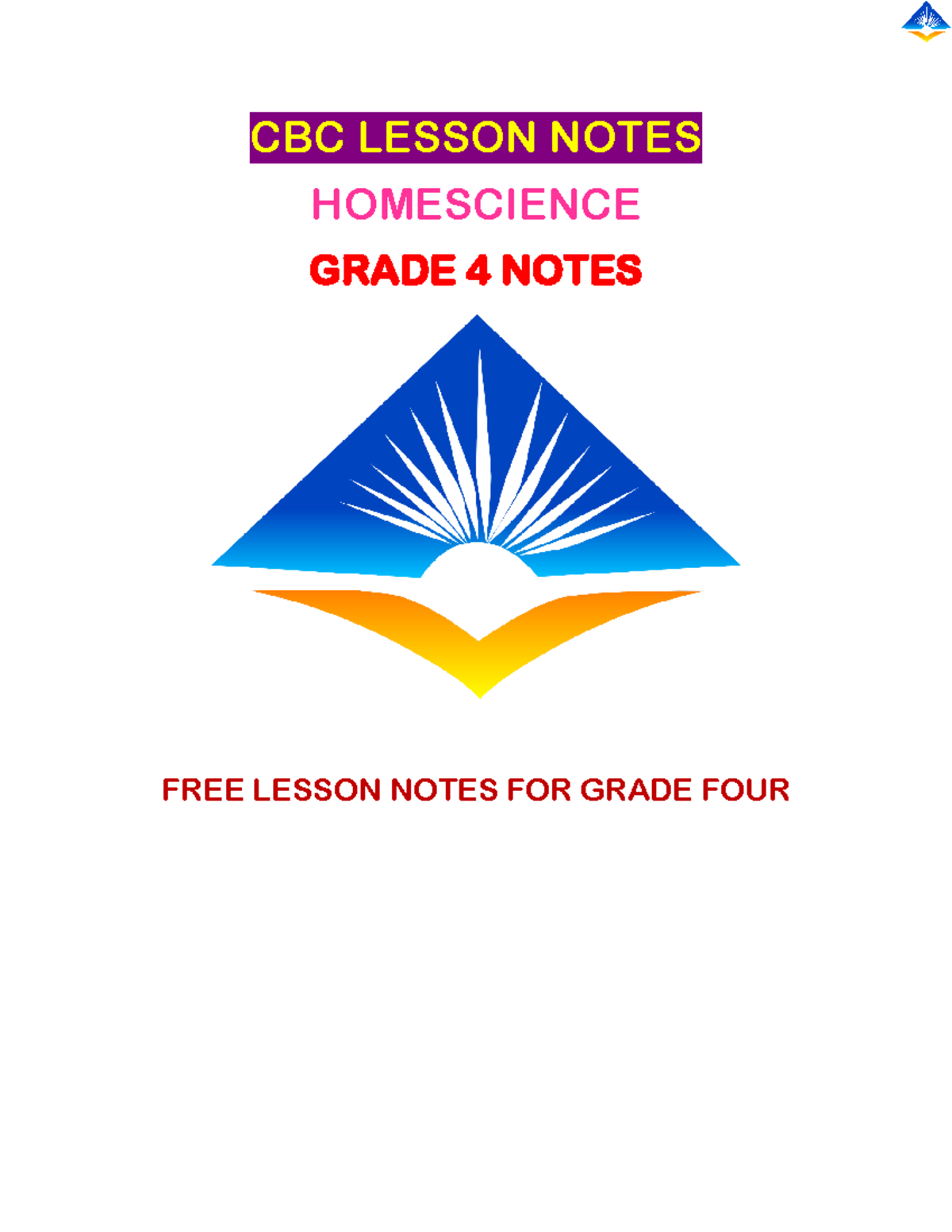 HSCI Grade 4 Notes - bbb - CBC LESSON NOTES HOMESCIENCE GRADE 4 NOTES ...