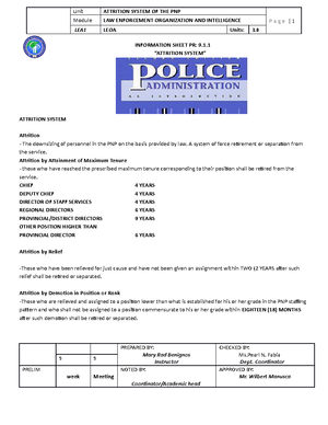 LEA 1- Module 12(final) - INFORMATION SHEET FN: 12. “POLICE PLANNING ...