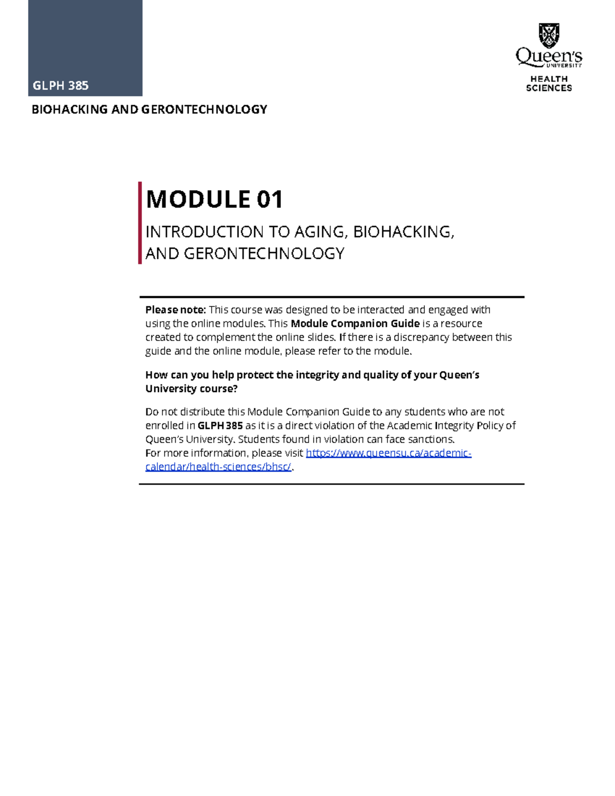 GLPH385 F23 M01 OL-BL on Q Companion Guide - oiw MODULE 01 INTRODUCTION ...