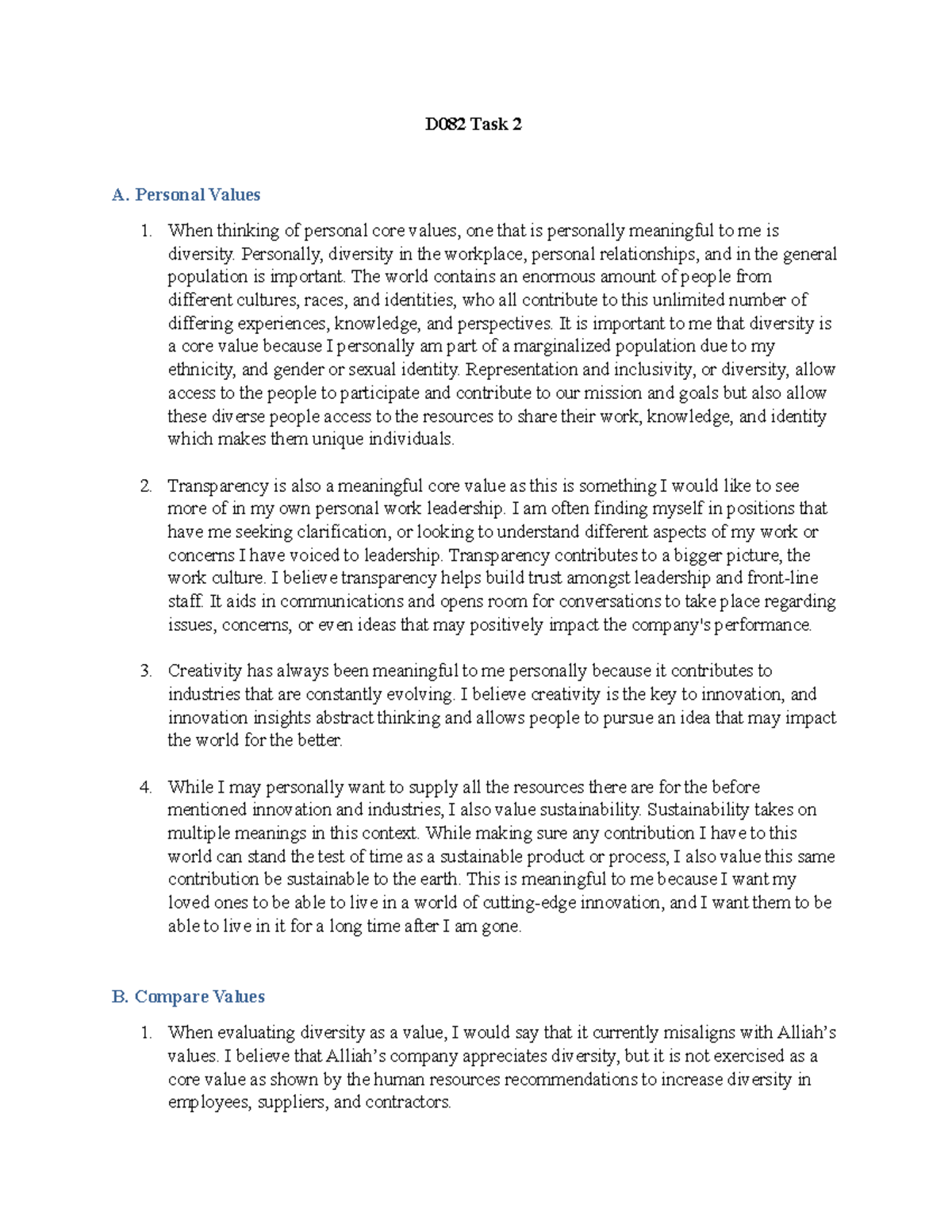 D082 Task 2 - Passed first attempt - D082 - WGU - Studocu