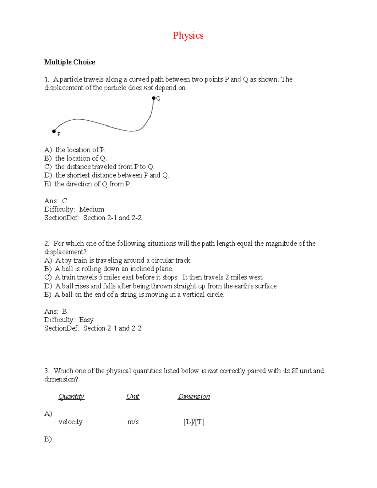 AP10001 Physics - Title is the content. Hope you can enjoy it. - Physics Multiple Choice A ...