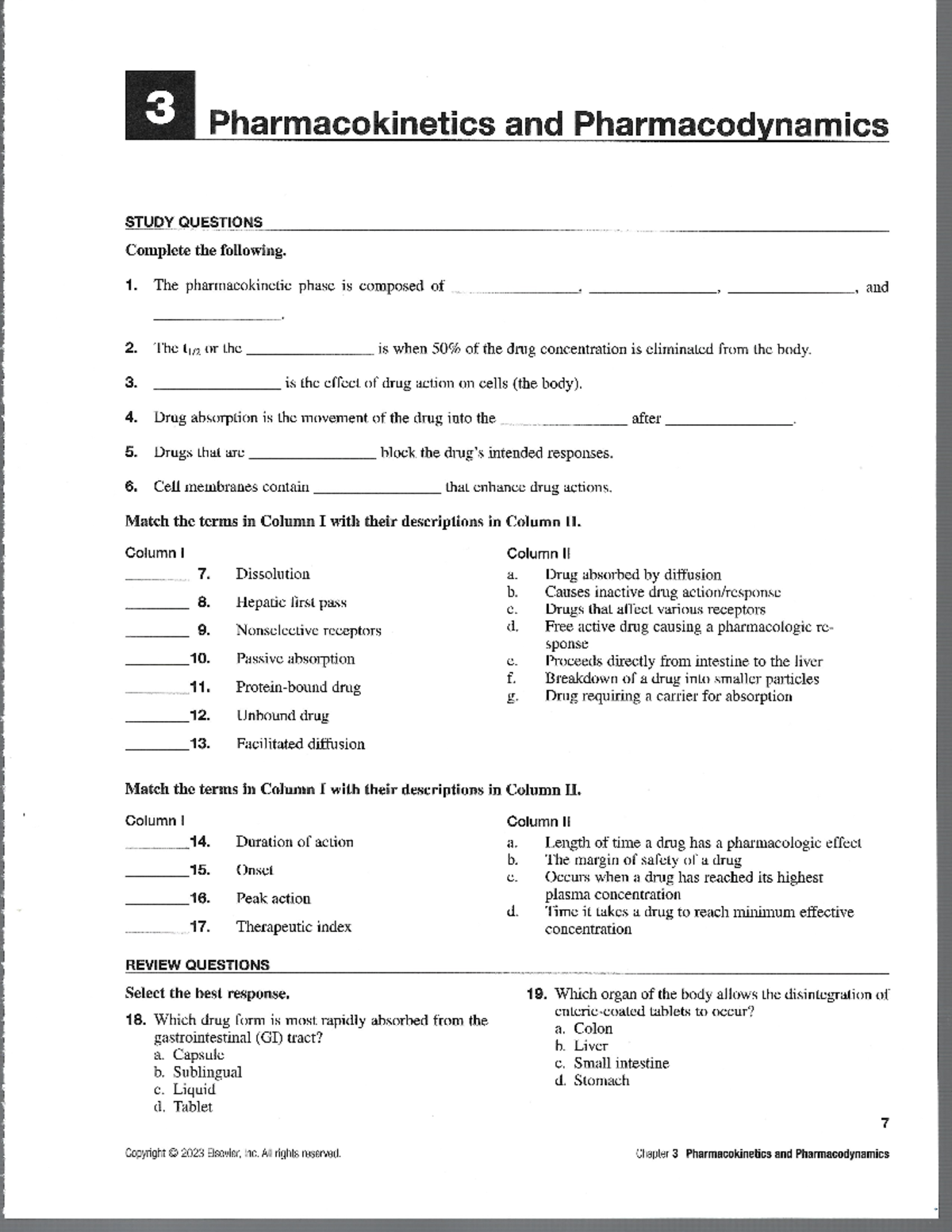 Chapter 3 Pharm Study Guide - NUR 210 - Studocu