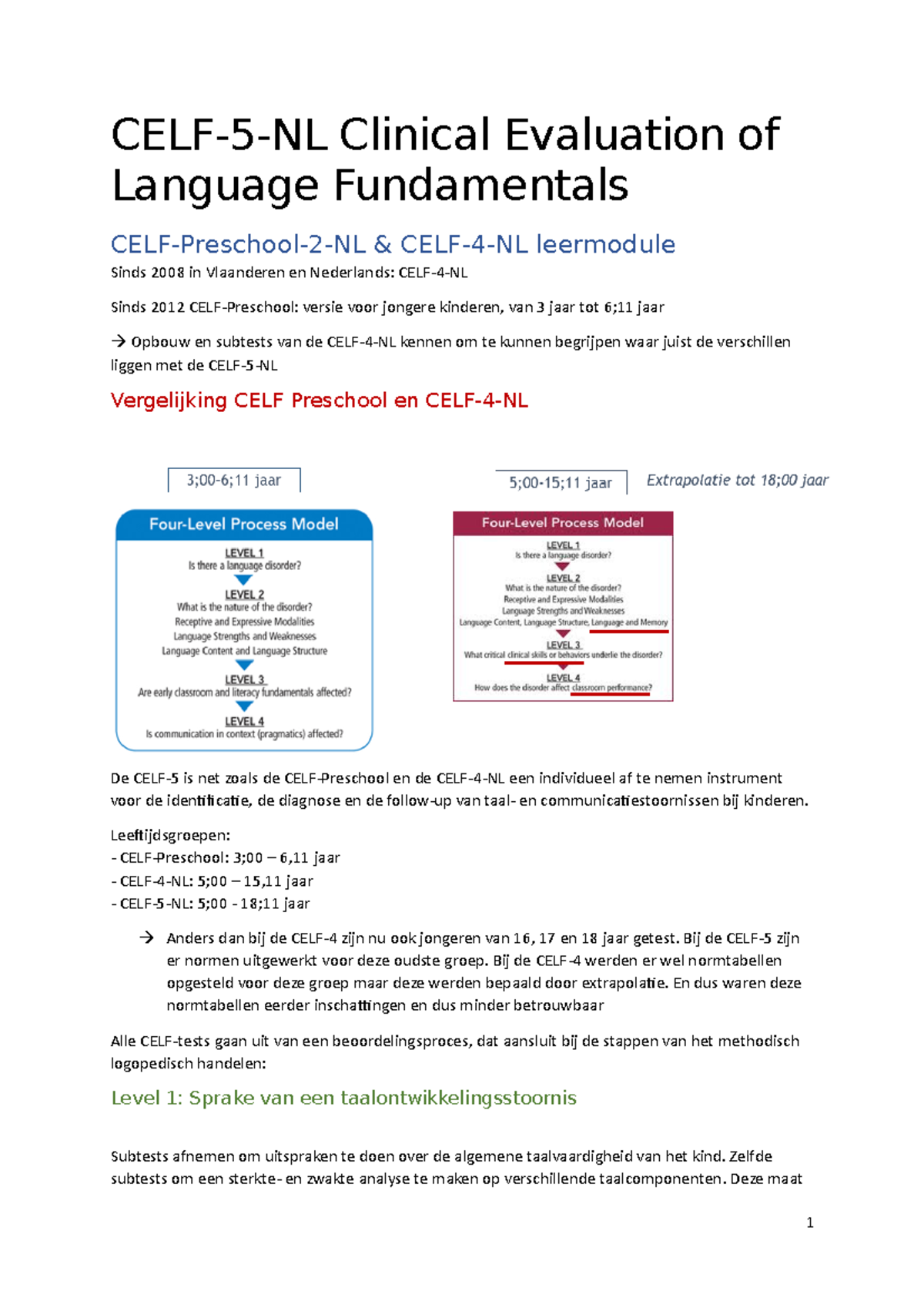 Les 5 CELF5NL Clinical Evaluation Of Languae Fundamentals Geenhb - CELF ...