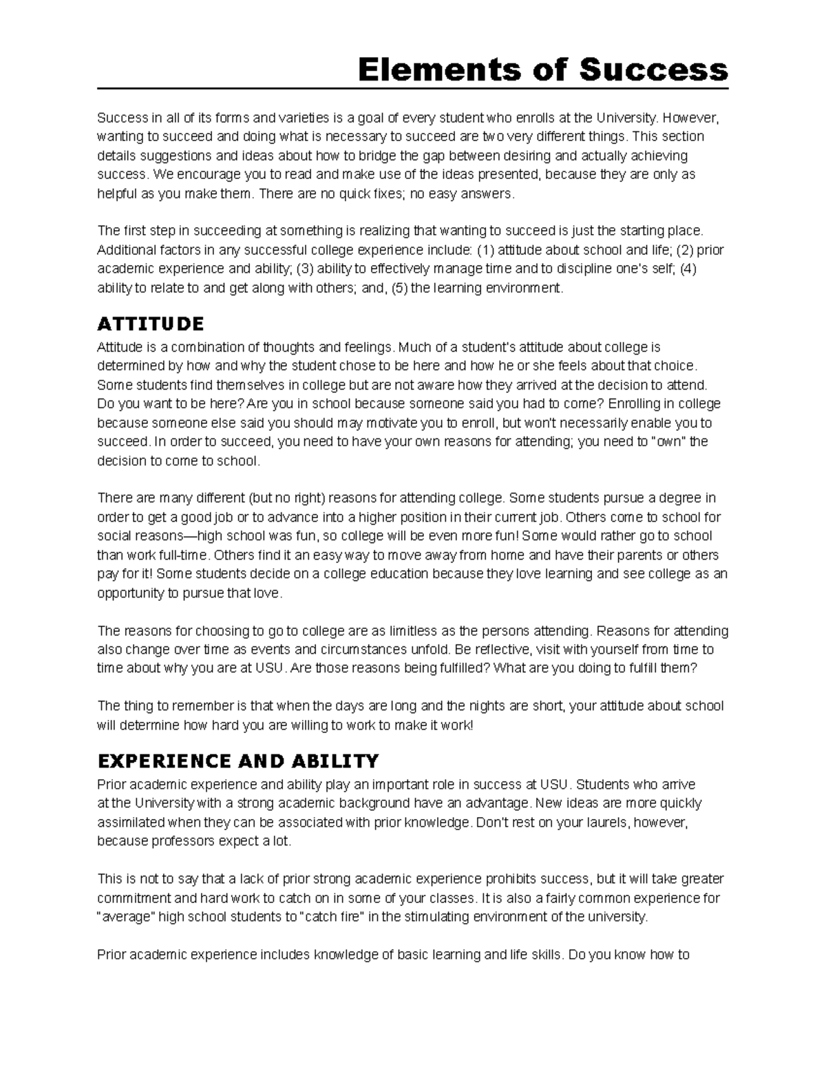 Elements of Success - You can easily track the outline of worksheet and ...