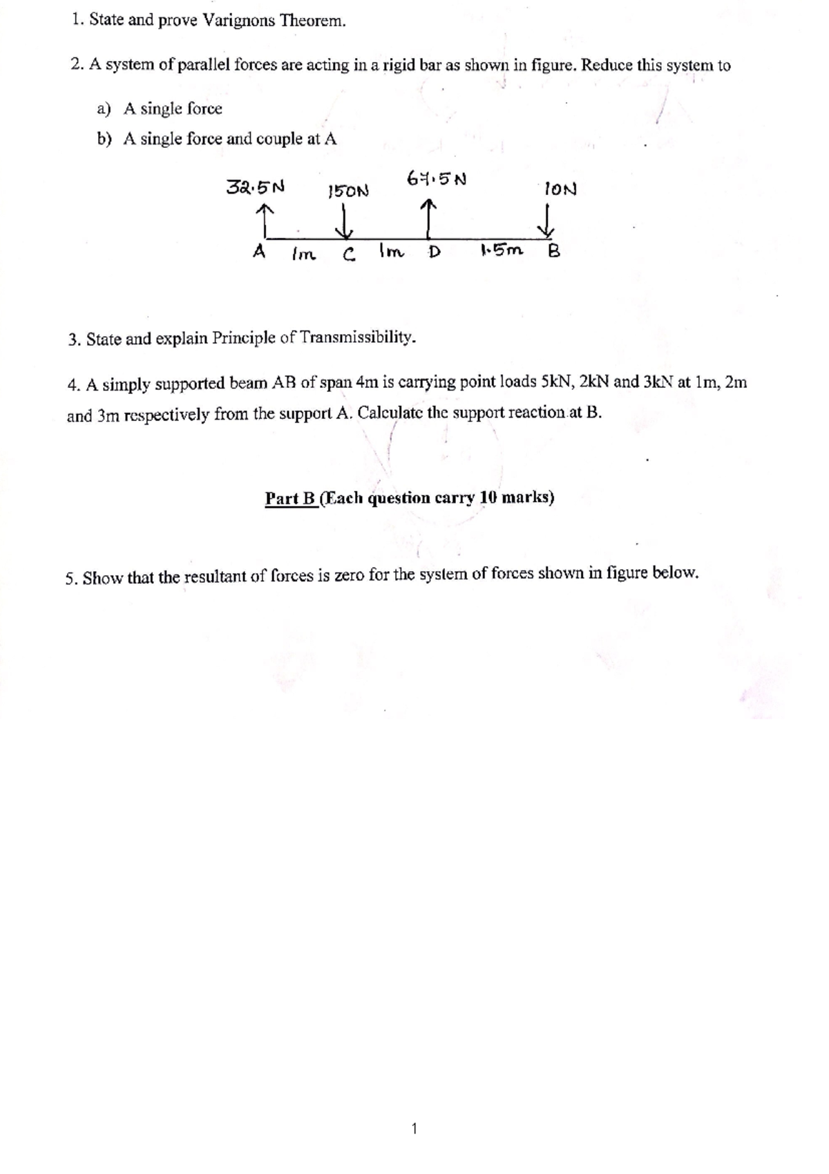 MOS QP 5 - Mechanics of Solids / Engineering Mechanics - Question paper ...