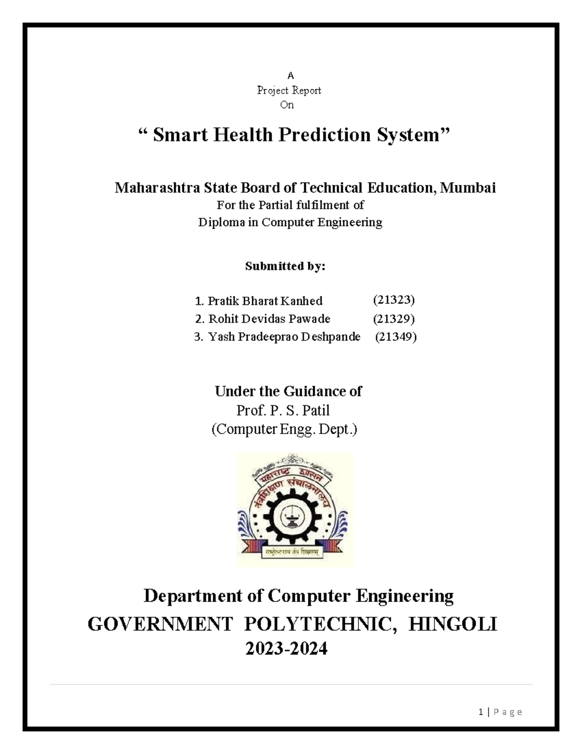 Computer And Information Security - A Project Report On “ Smart Health ...
