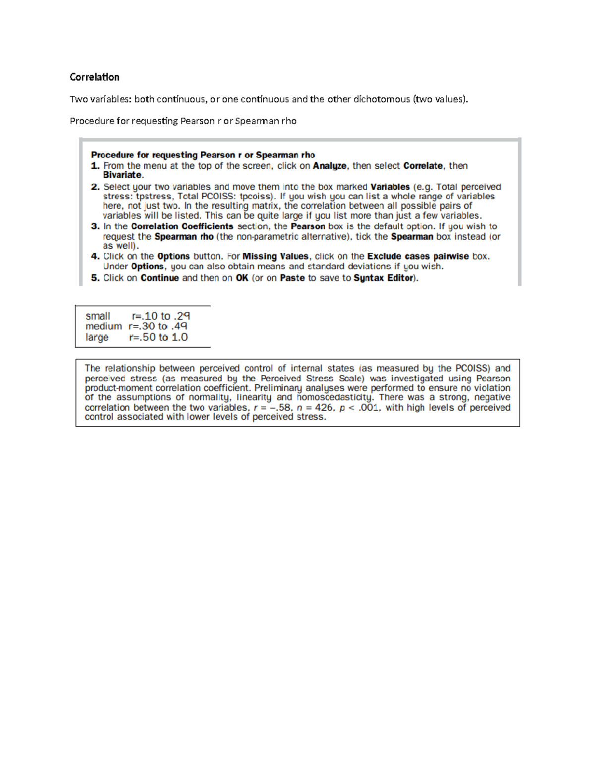 SPSS-codigs - SPSS instructions - Correlation Two variables: both ...