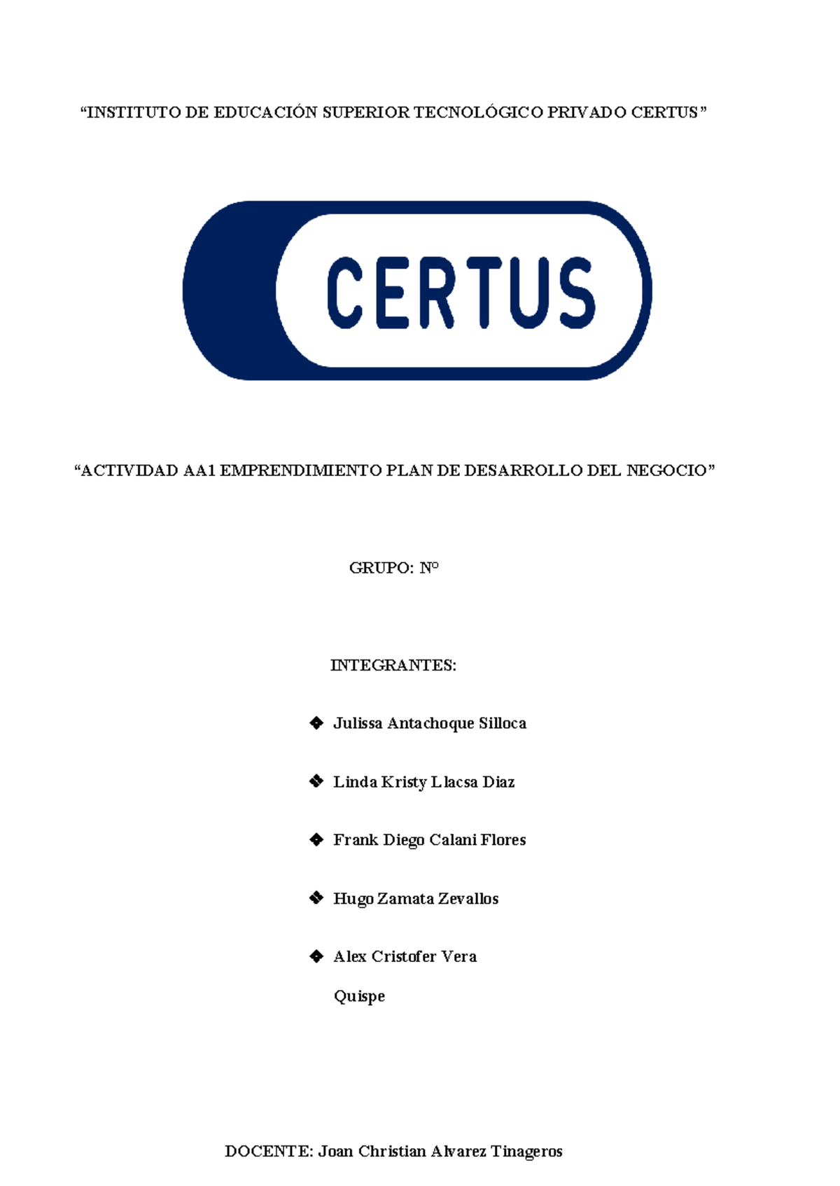 Emprendimieento-1 - “INSTITUTO DE EDUCACIÓN SUPERIOR TECNOLÓGICO ...