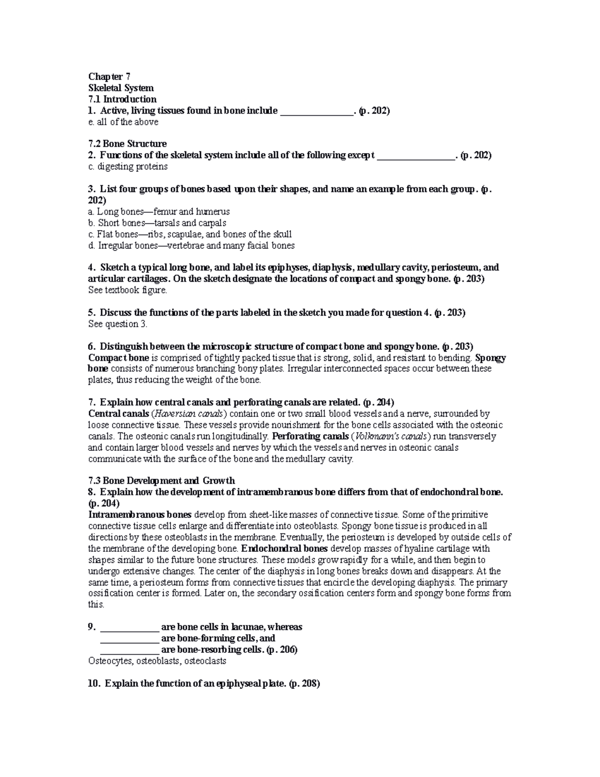 Chapter 07 - answer from mc graw hill - ANAT 1052 - George Brown ...