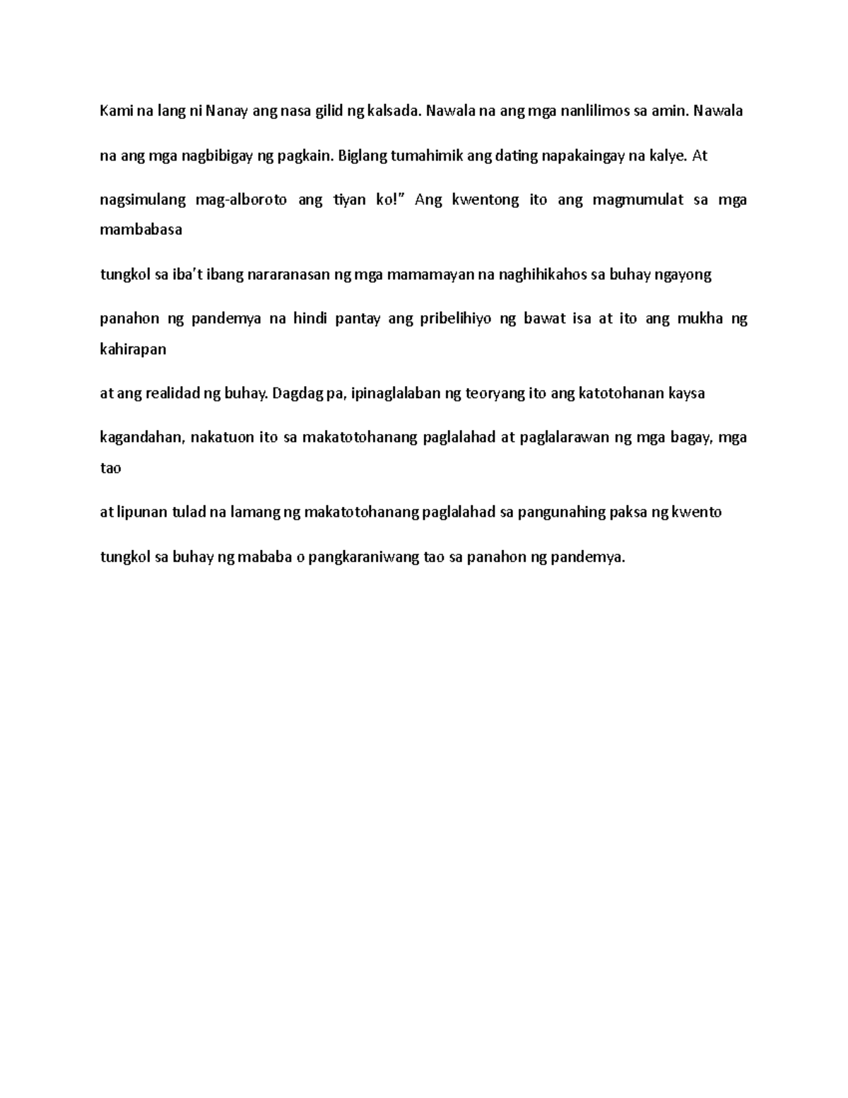 Fillit 1-36 - Kami na lang ni Nanay ang nasa gilid ng kalsada. Nawala ...