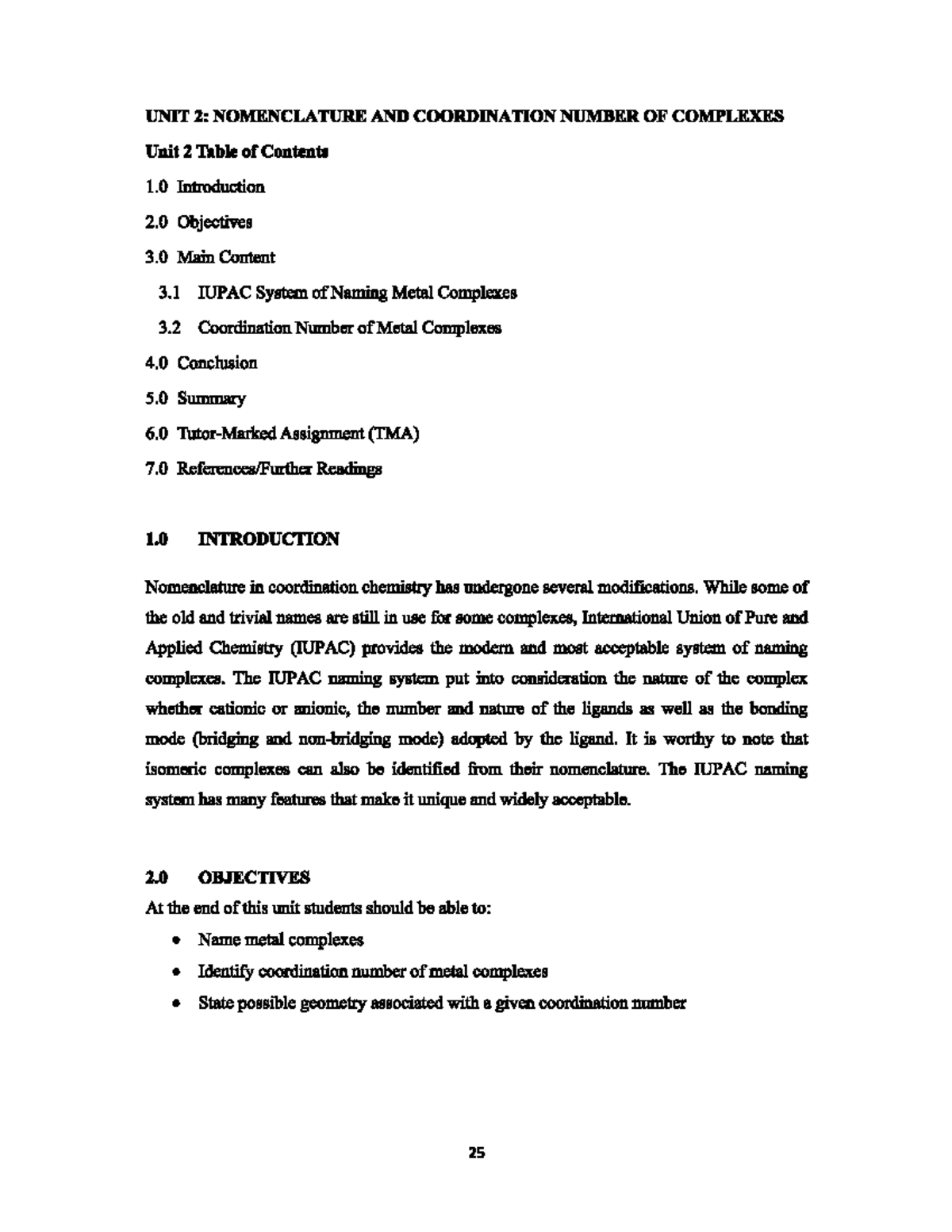 Nomenclature - naming different types of complexes. - Coordination ...