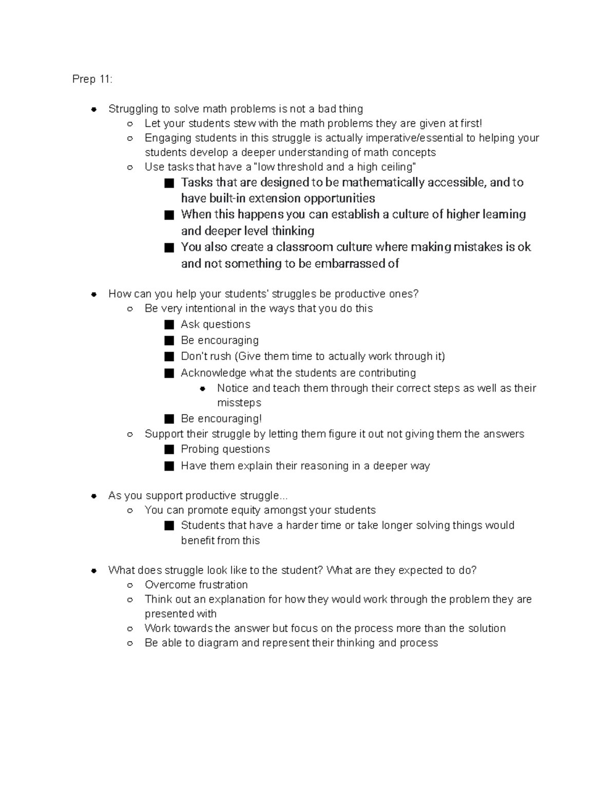 Prep 11 - notes and take aways from the textbook reading - Prep 11 ...