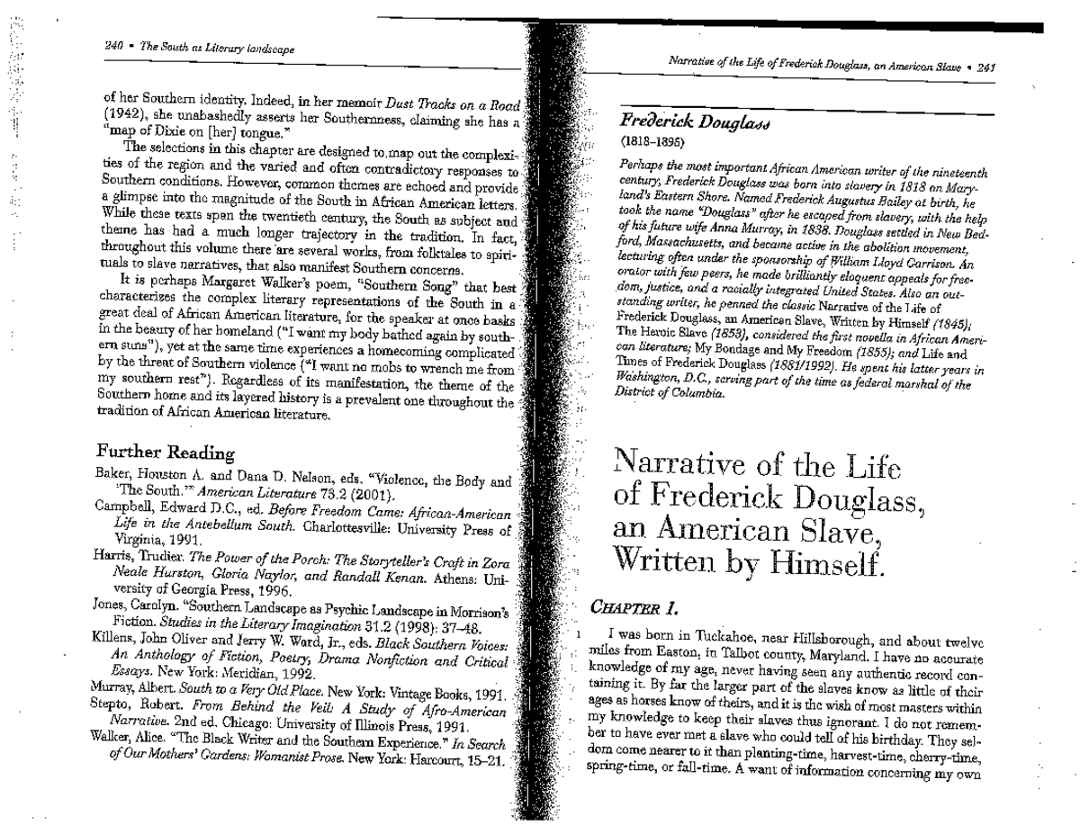 Frederick Douglass Narrative - AFRS 1100 - Studocu