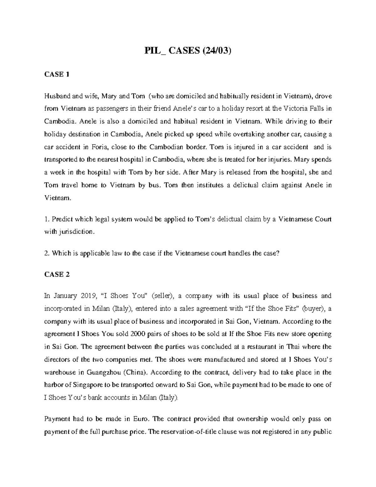 PIL Cases 24 - zzzzzzzzzzz - PIL_ CASES (24/03) CASE 1 Husband and wife ...