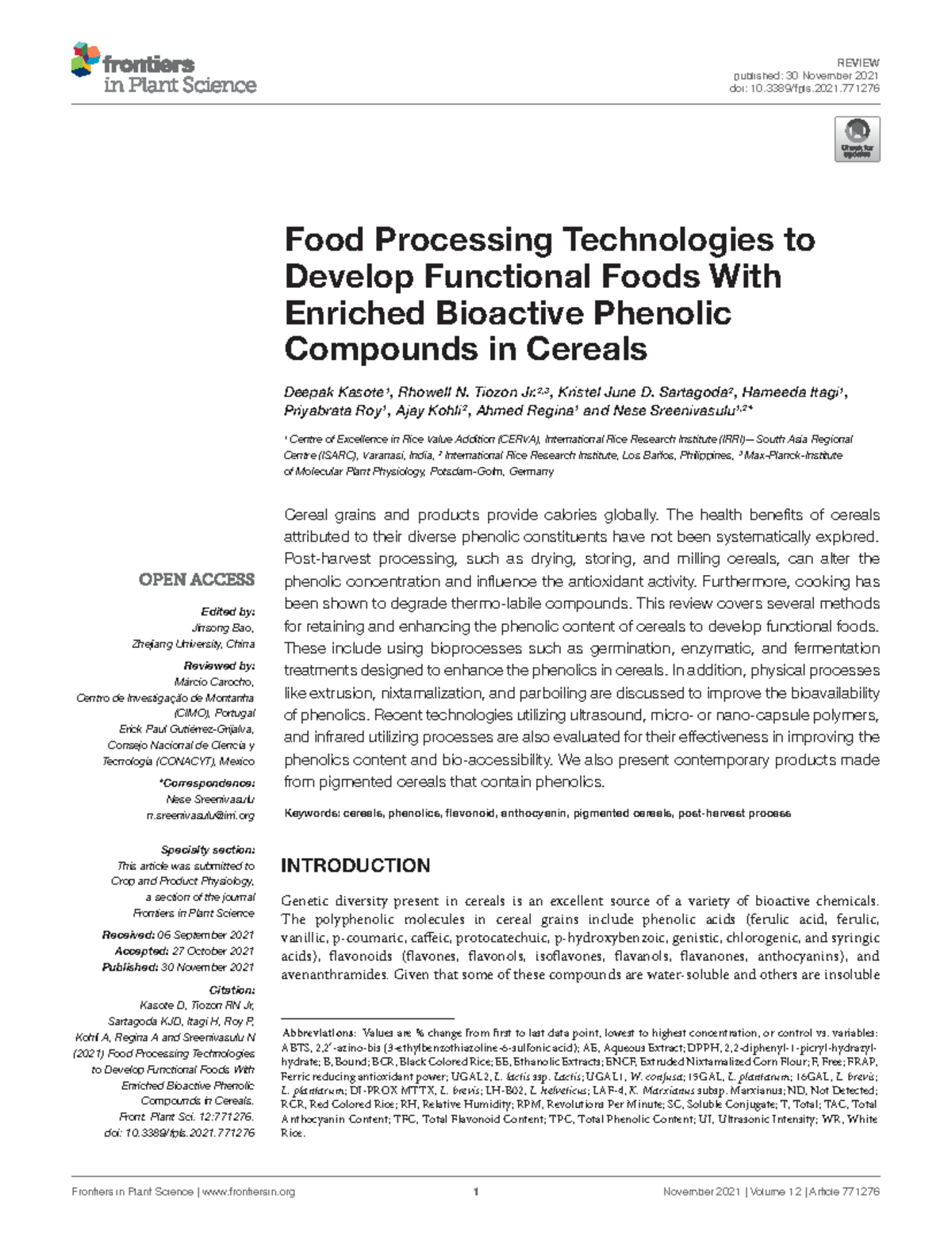 Food Processing Technologies to Develop Functional - REVIEW published ...