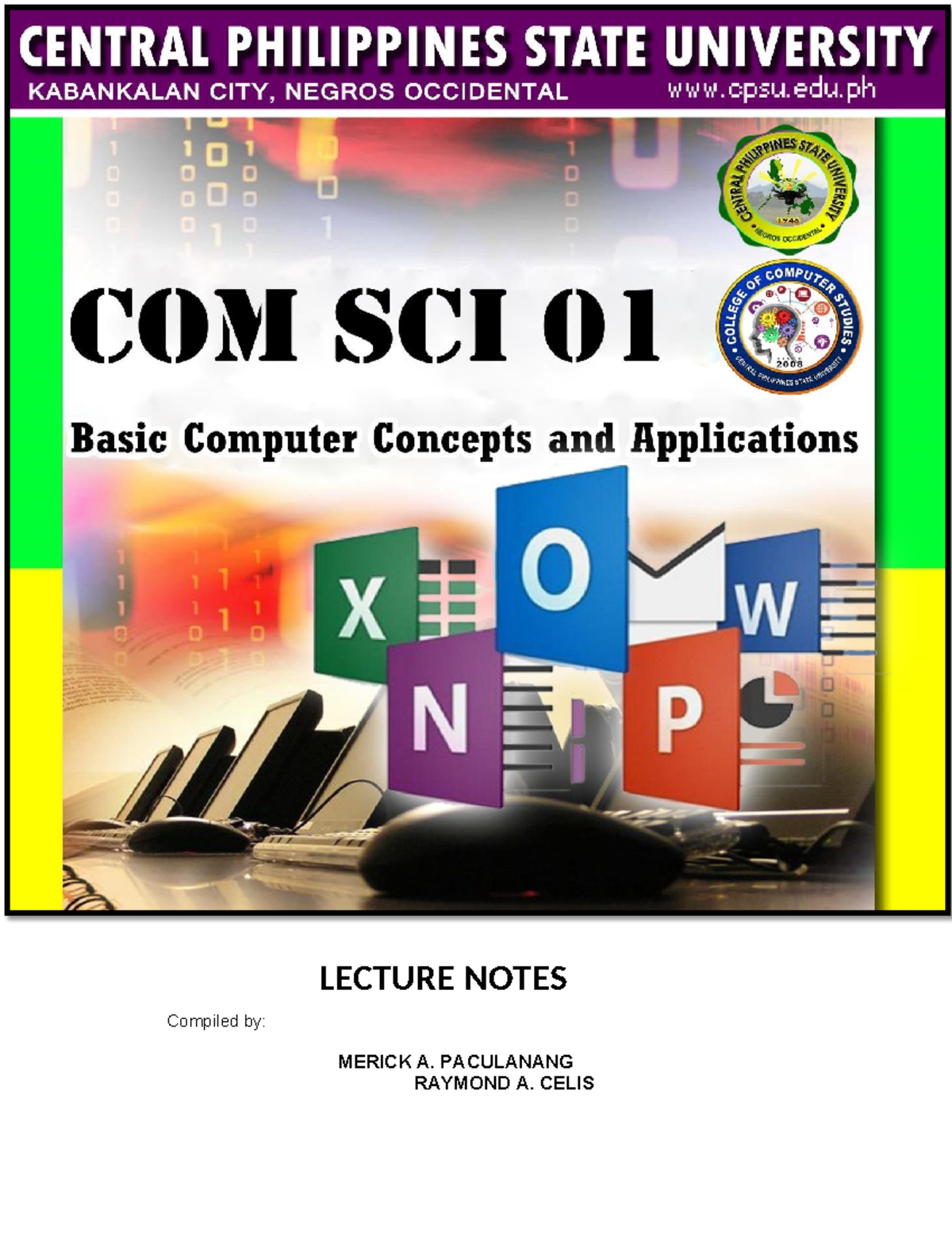 Com.-Sci.-1- Lesson-1 - Compiled by: MERICK A. PACULANANG RAYMOND A ...