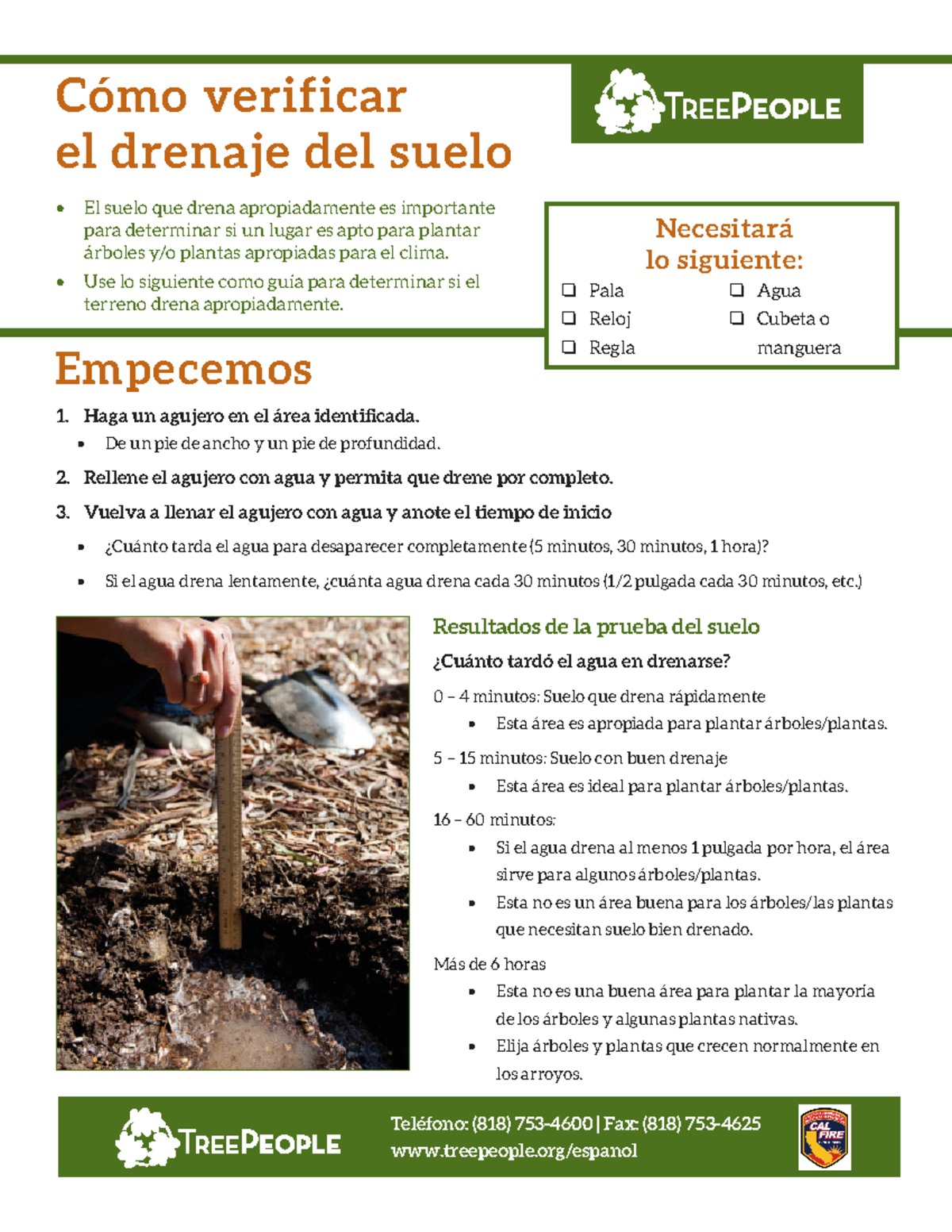 Cómo verificar el drenaje del suelo - 1. Haga un agujero en el área ...