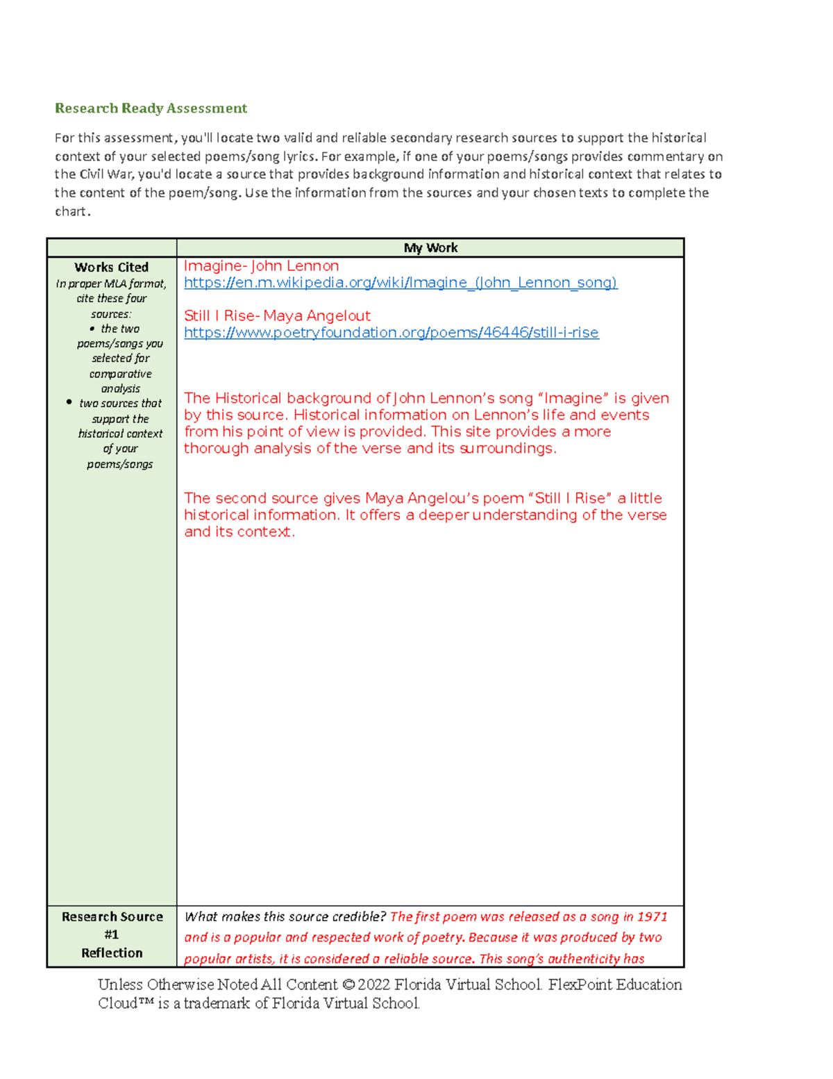 Research ready assess rubric completed - Research Ready Assessment For ...